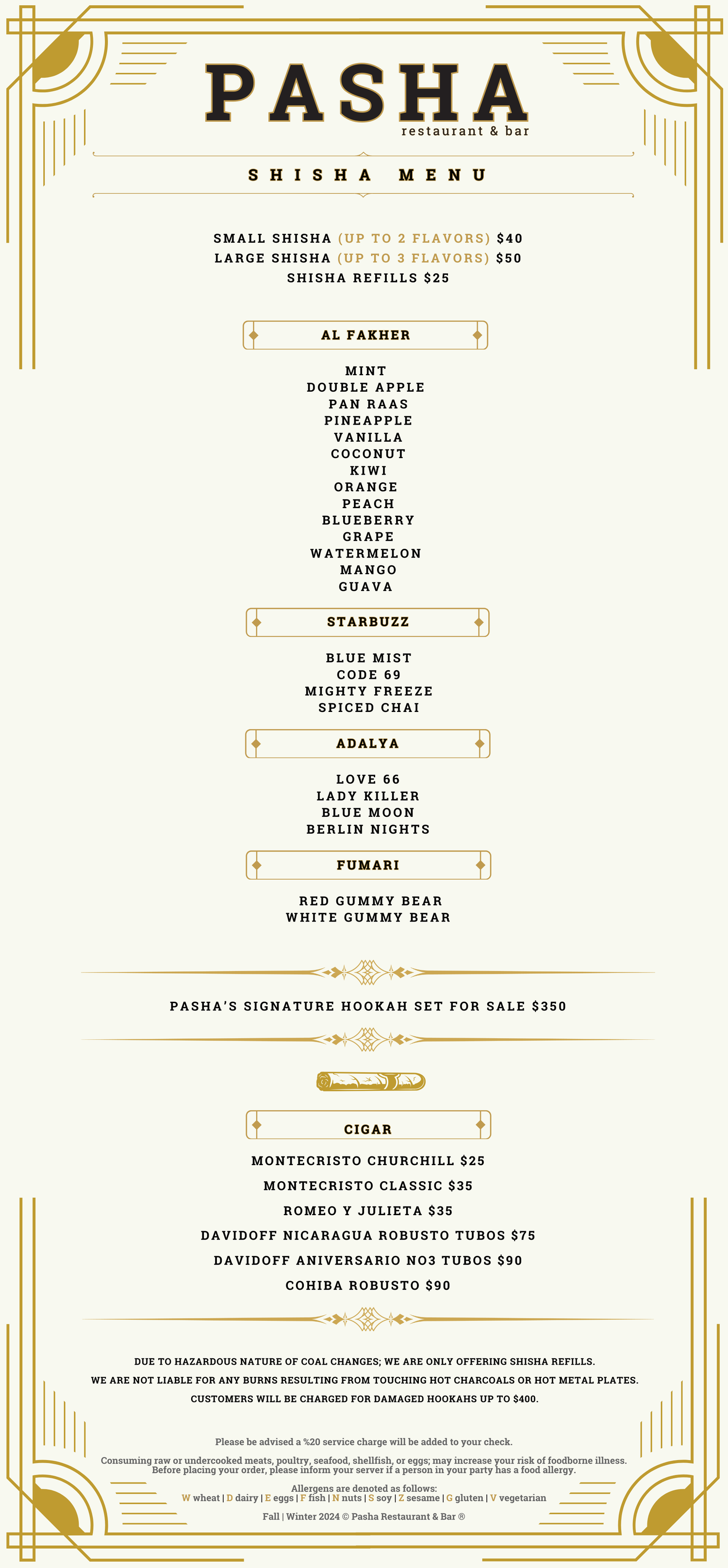 Menu — P A S H A