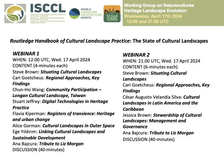 Working Group on Naturecultures Heritage Landscape Evolution Wednesday ...
