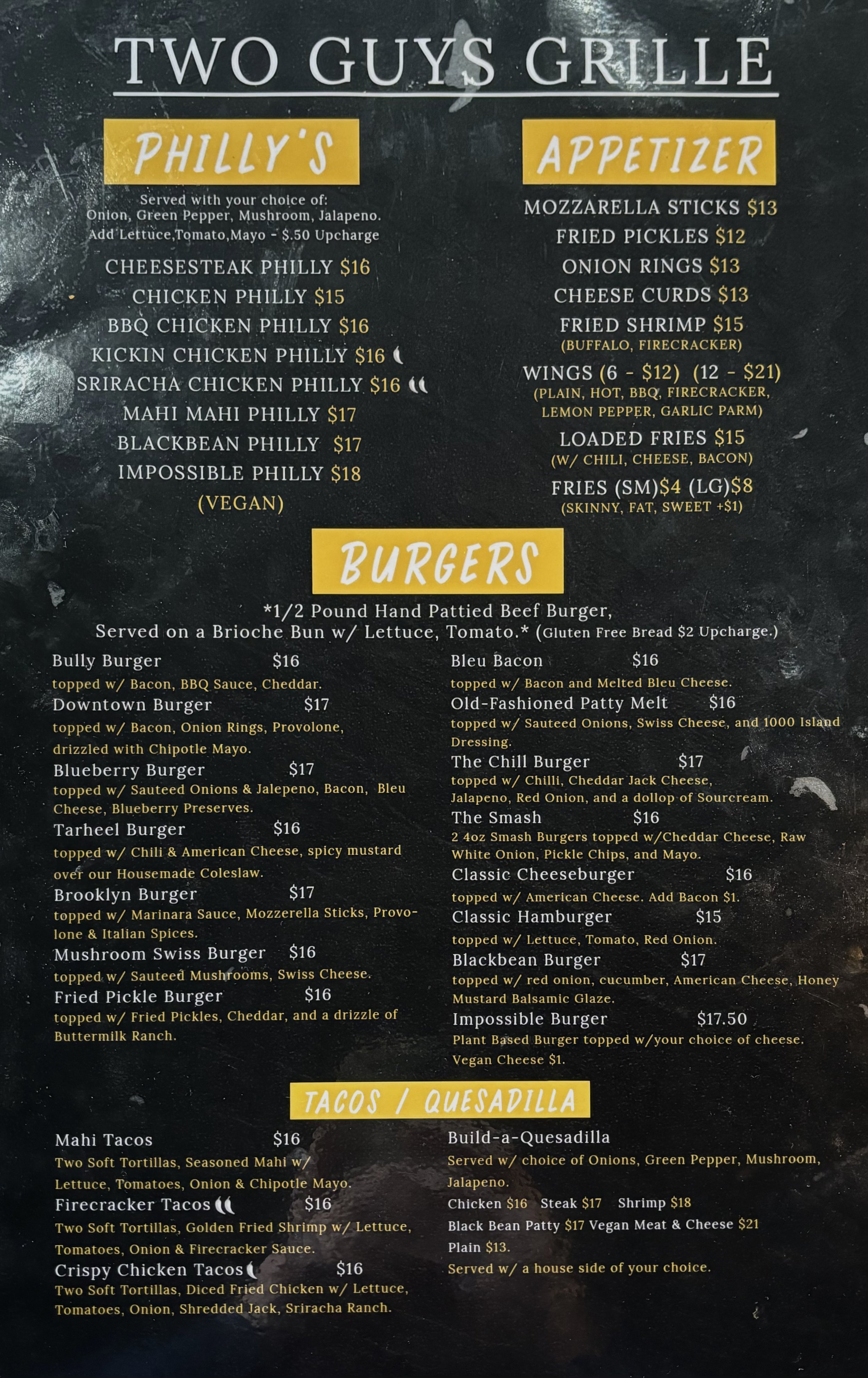 TWO GUYS GRILLE MORRISVILLE