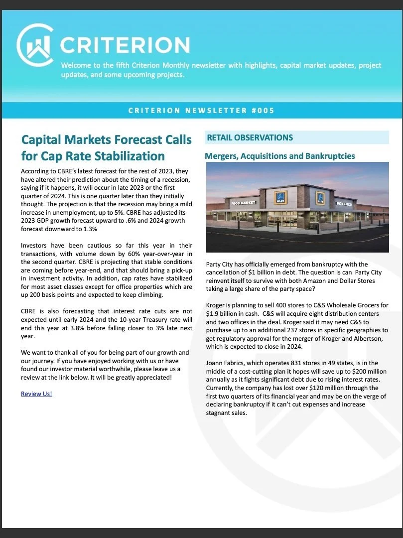 The Criterion Fund — October 2023 Newsletter