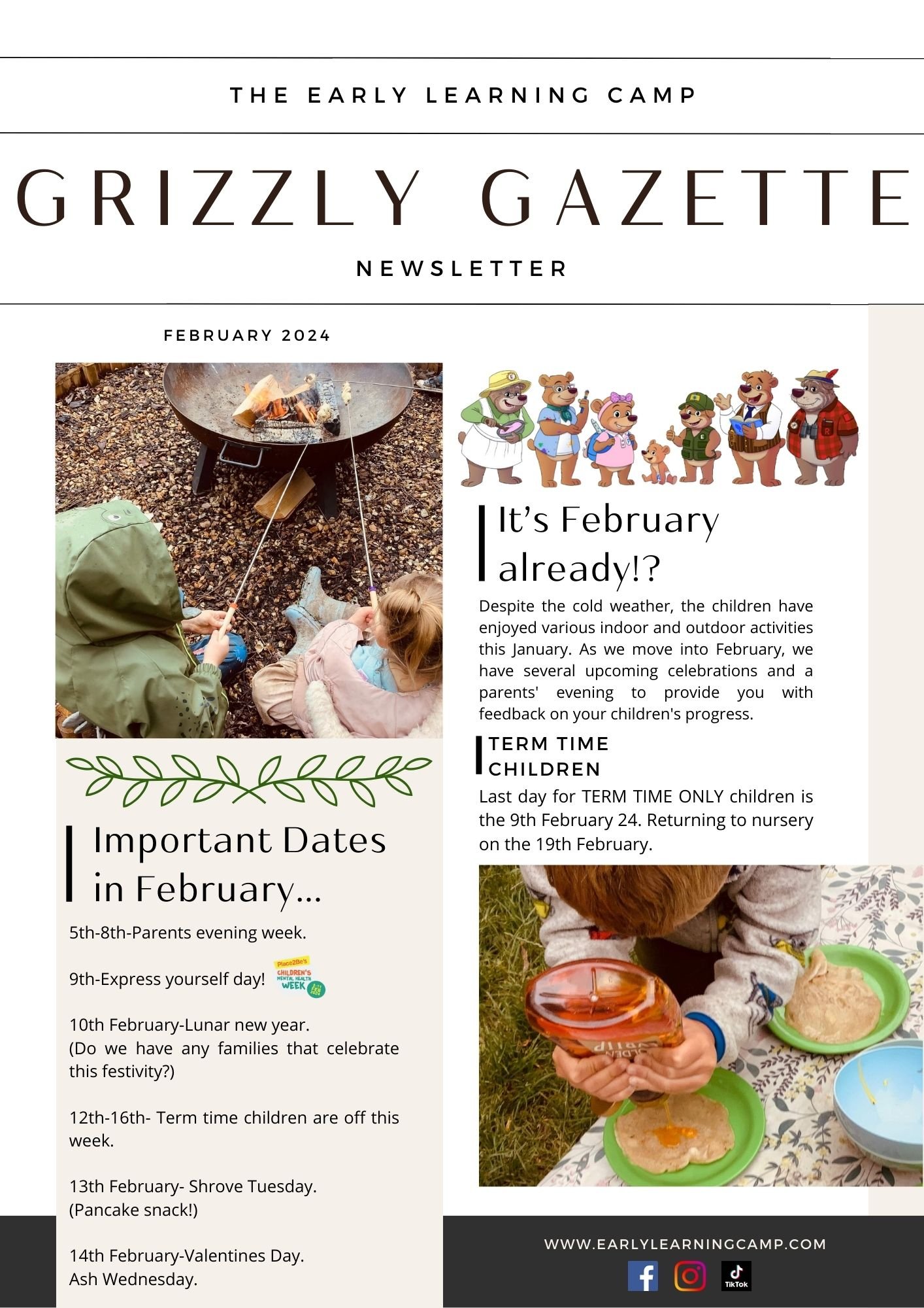 NEWSLETTERS — The Early Learning Camp