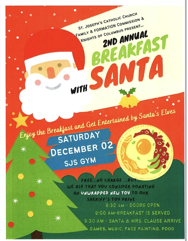 BREAKFAST WITH SANTA — St. Joseph's Catholic Church
