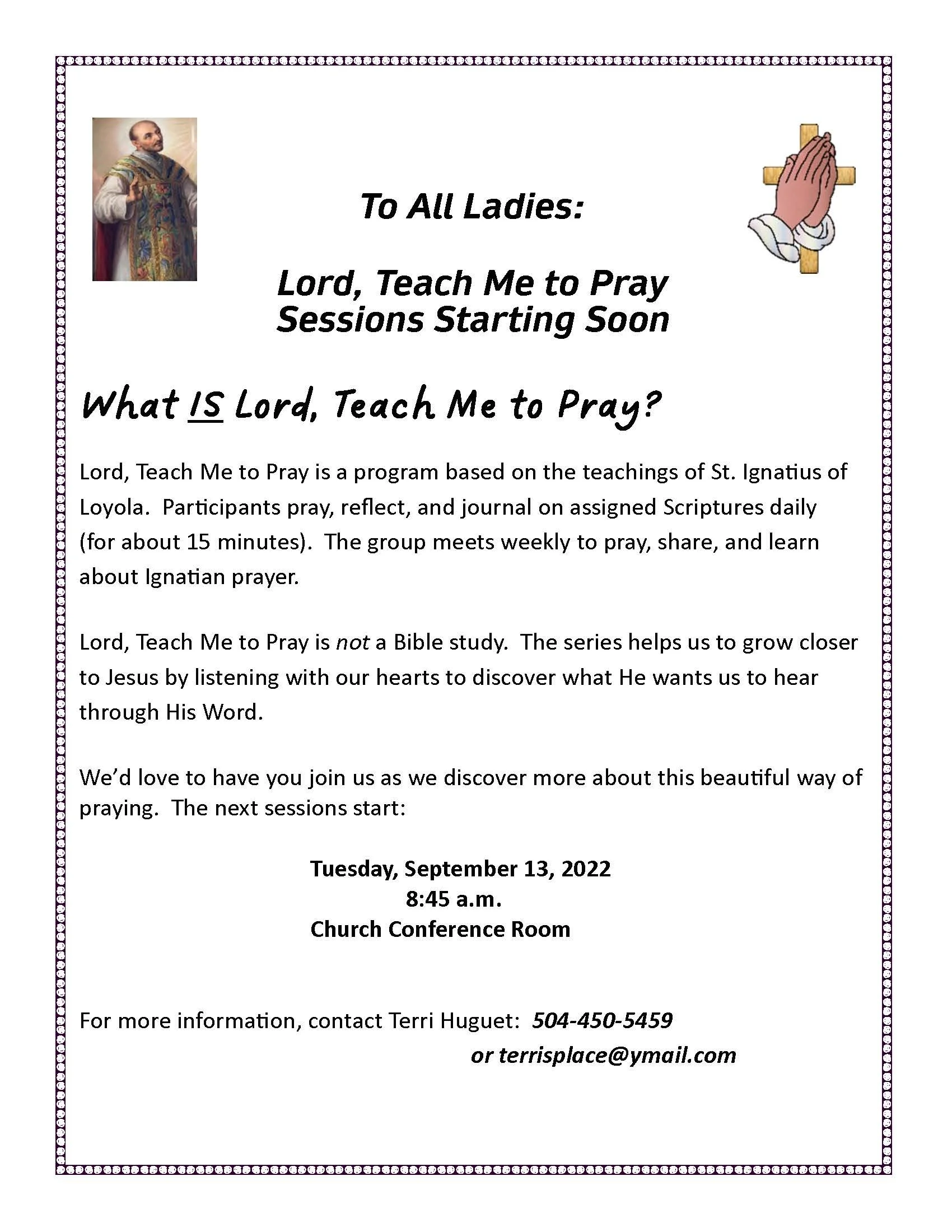 Calling All Ladies - Lord, Teach Me to Pray - Tuesday, Sept 13th - 8 ...