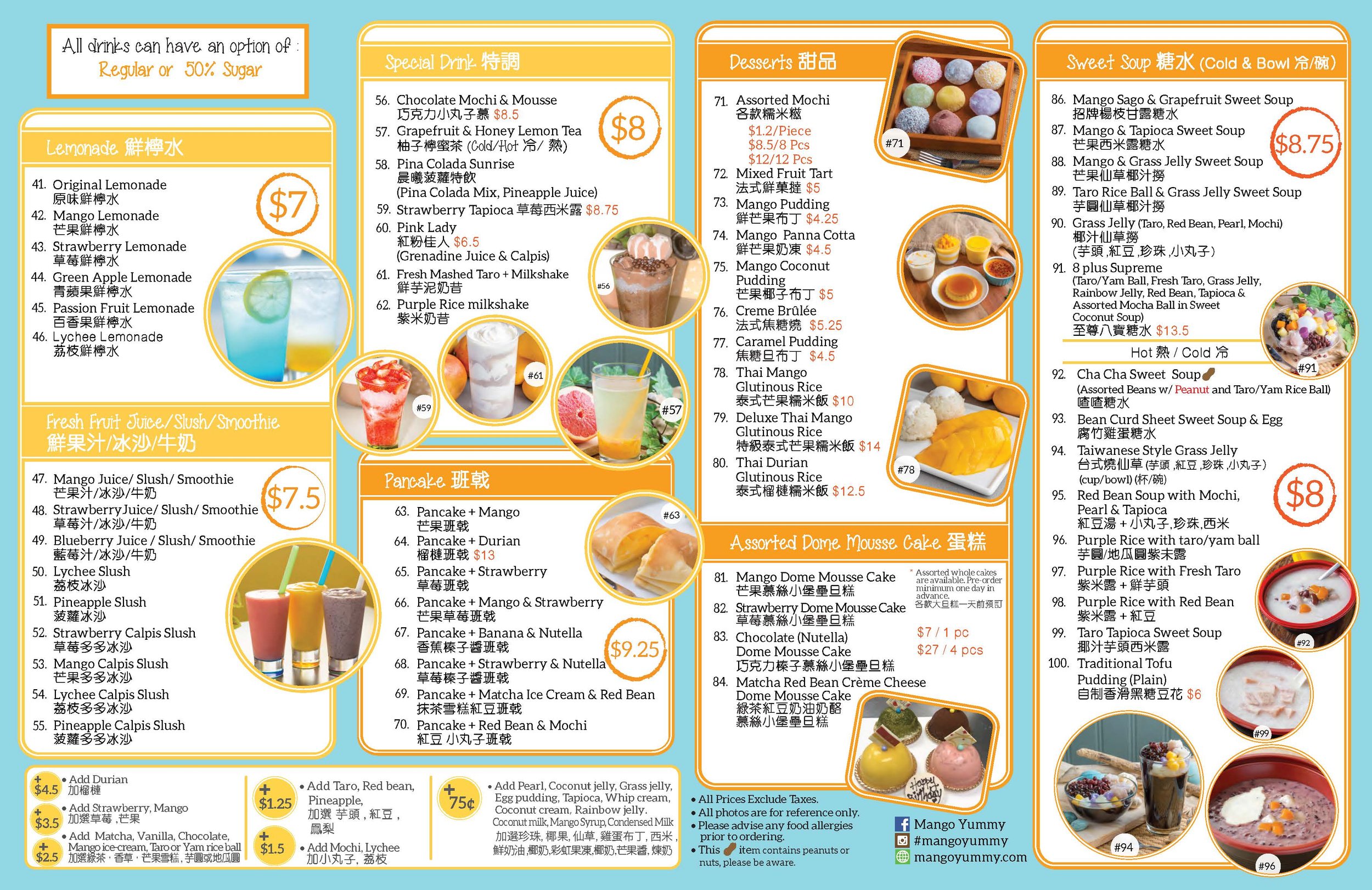 Menu — Mango Yummy
