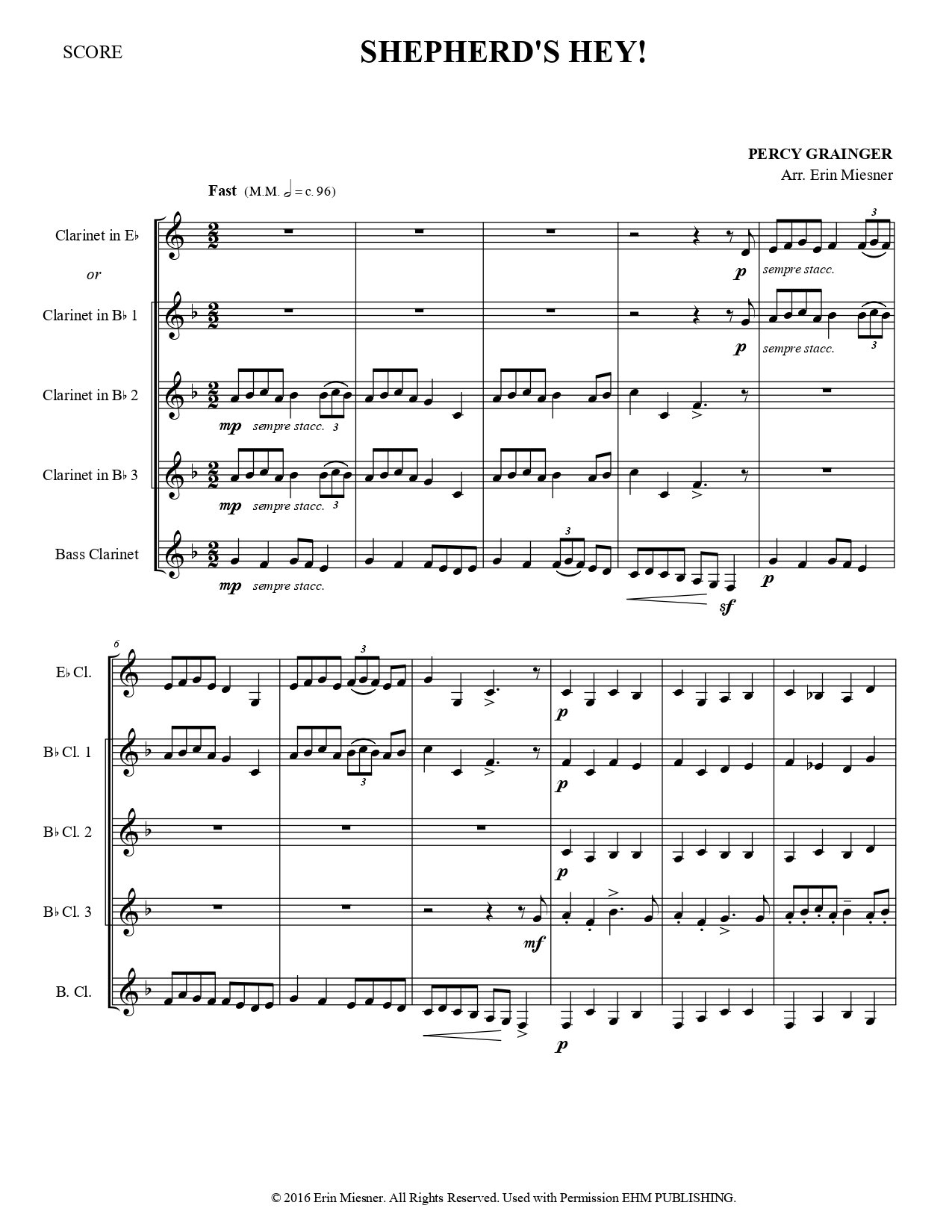 Clarinet Quartet Arrangements — EHM Publishing