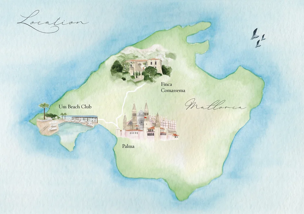 Watercolour Wedding Maps — Kate Hall Design