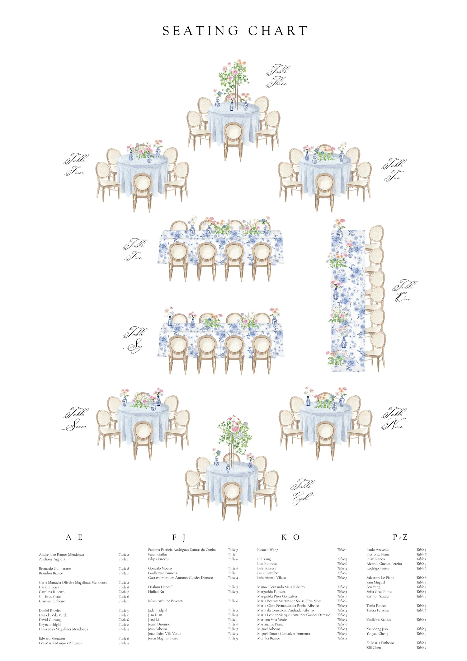 ILLUSTRATED SEATING CHART — Kate Hall Design