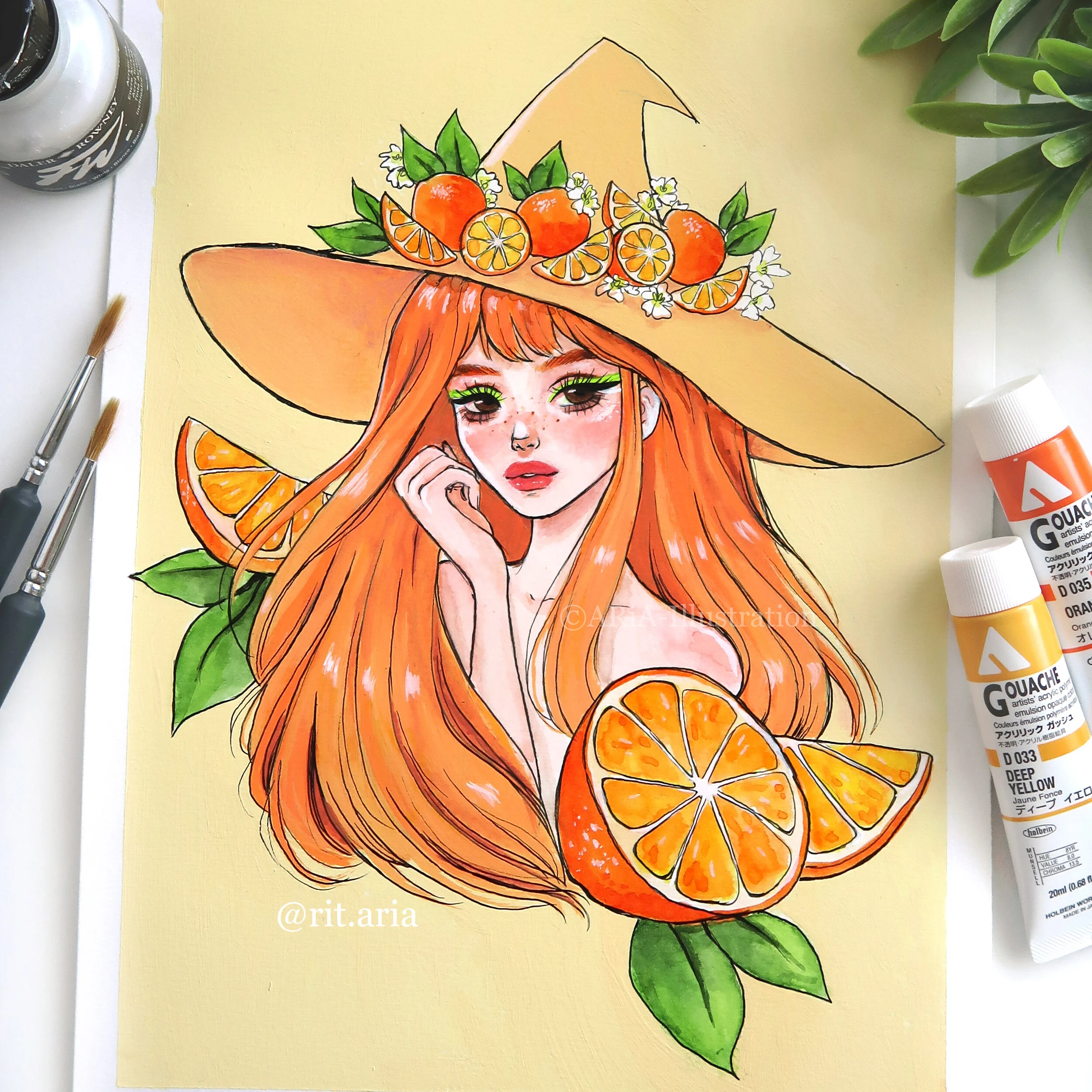 Orange witch Original Art — Aria-Illustration