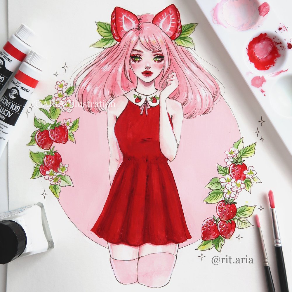 Strawberry Girl Drawings