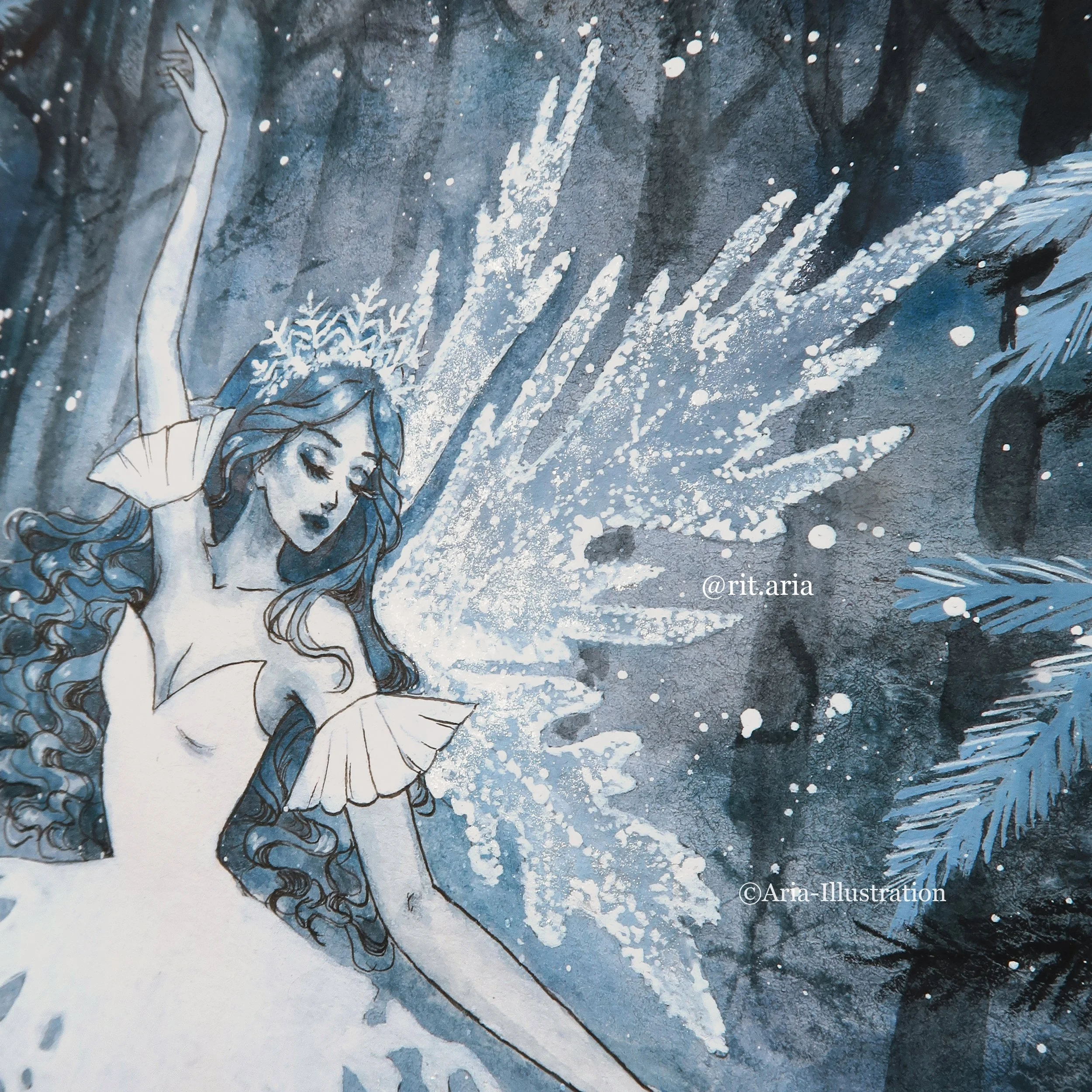 Winter Ballet Original art — Aria-Illustration
