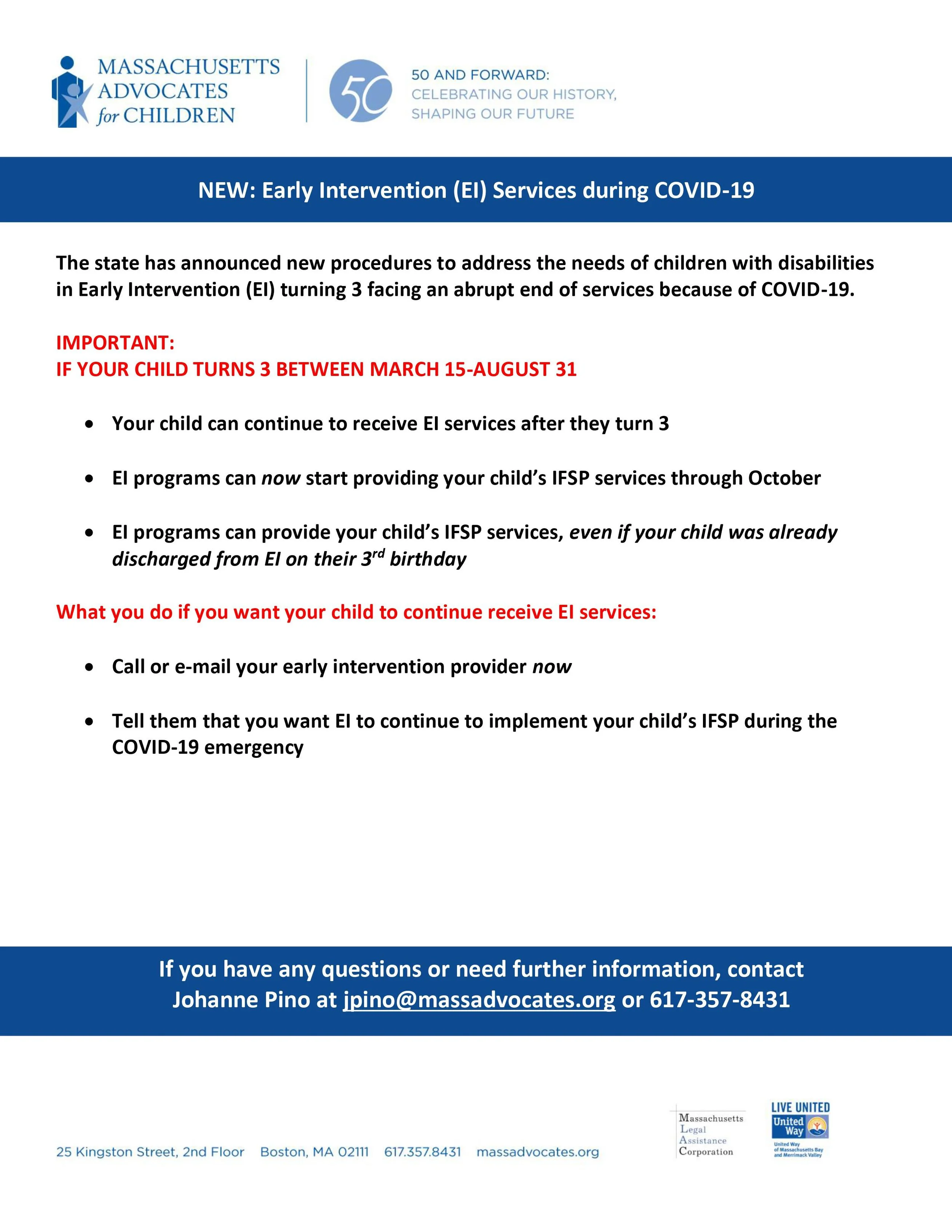 Early Intervention Resources — Massachusetts Advocates for Children