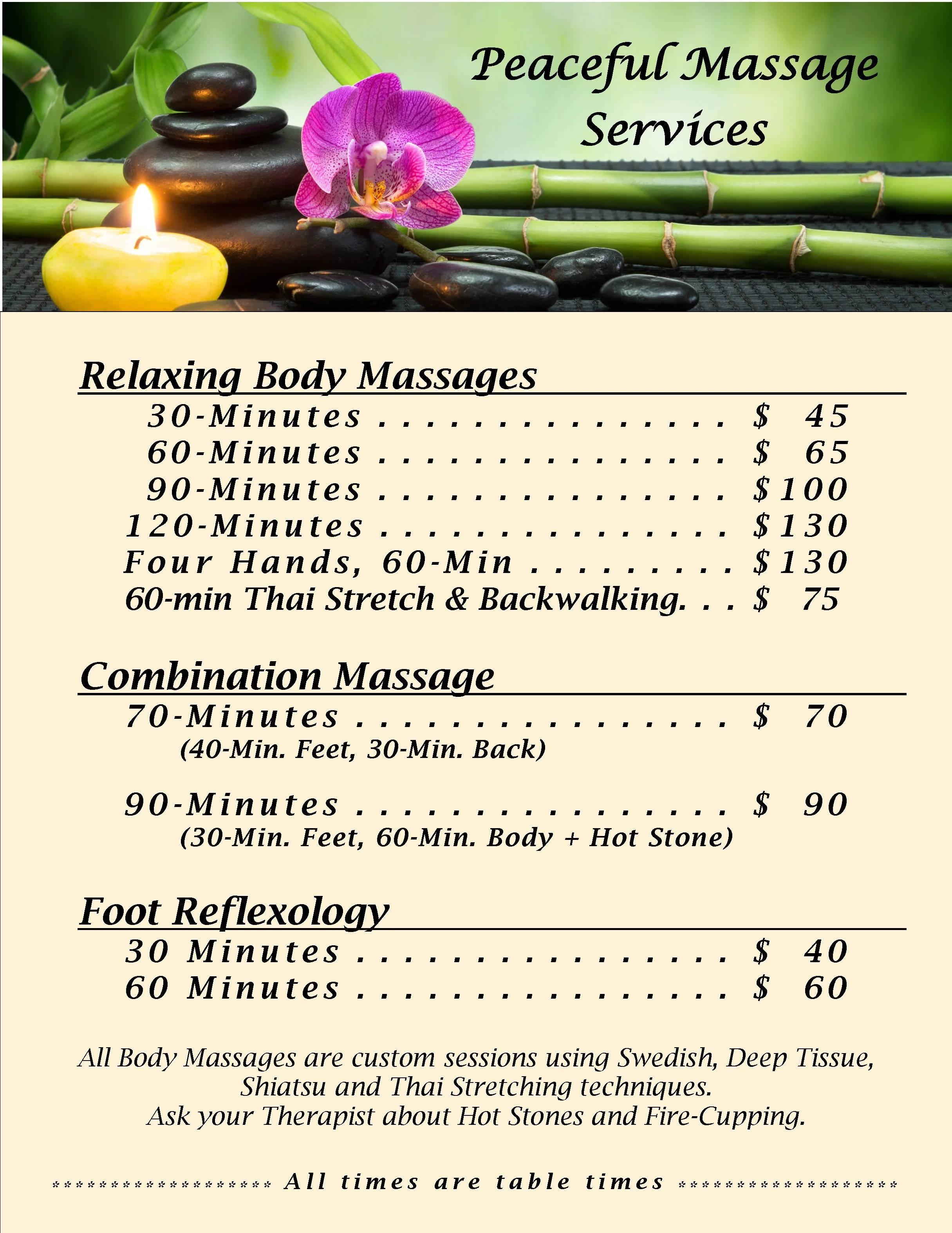 Services — Peaceful Massage