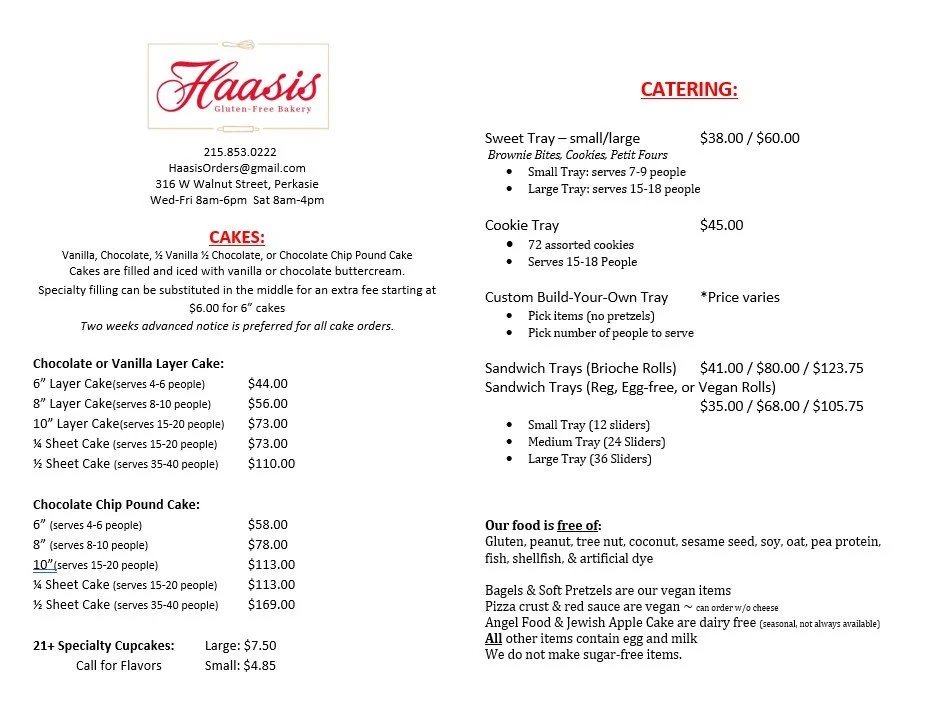 Cakes & Catering — Haasis Gluten Free Bakery