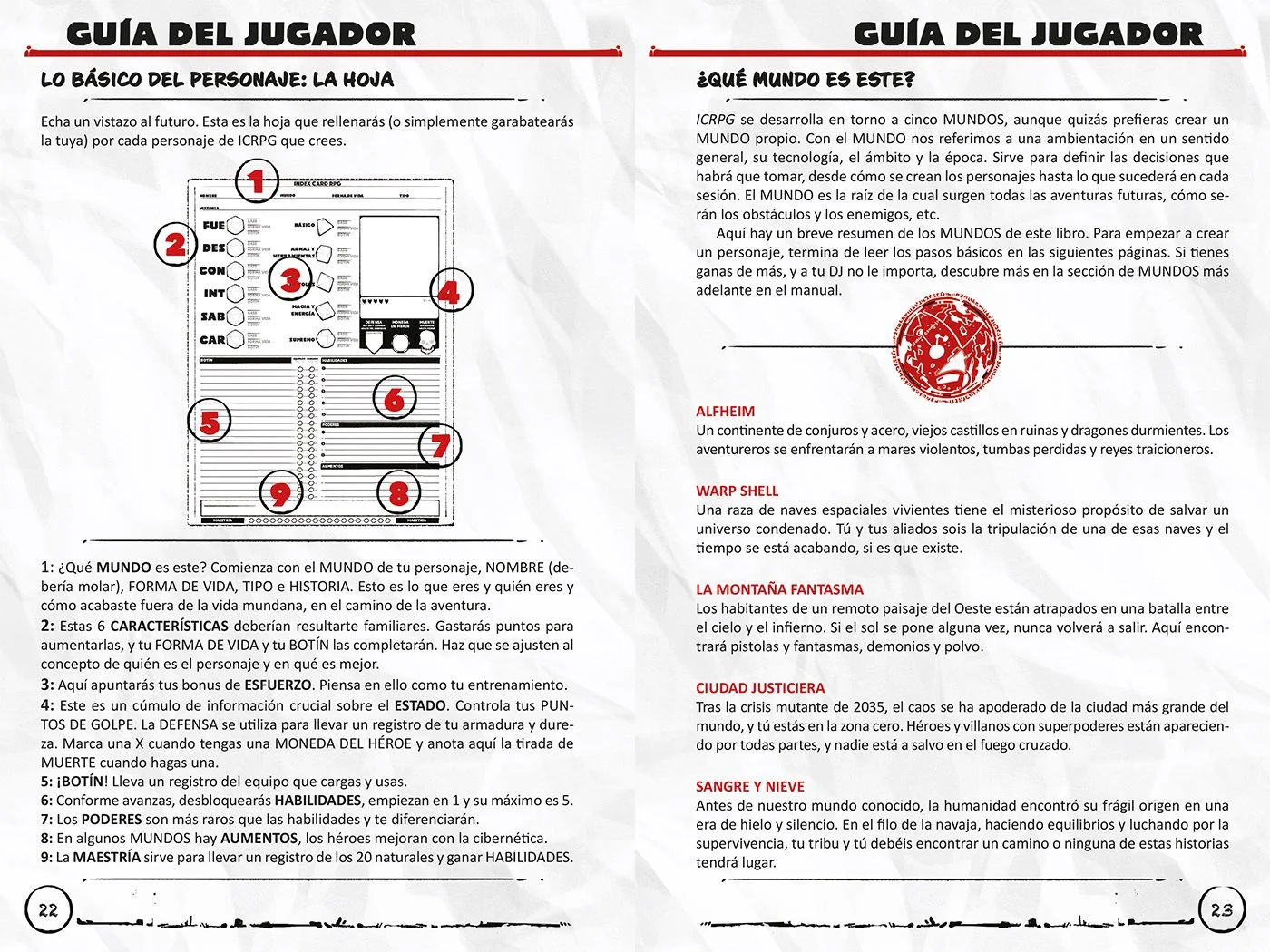 Index Card RPG (ICRPG) de Runehammer — El Refugio de Ryhope