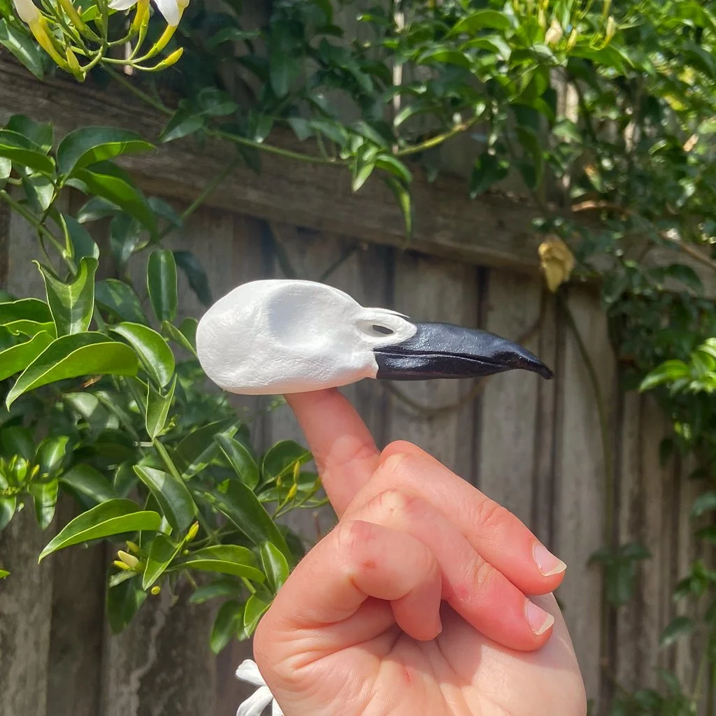 04 Ceramic Crow Skull Sculpture — Jenna Sten Makes
