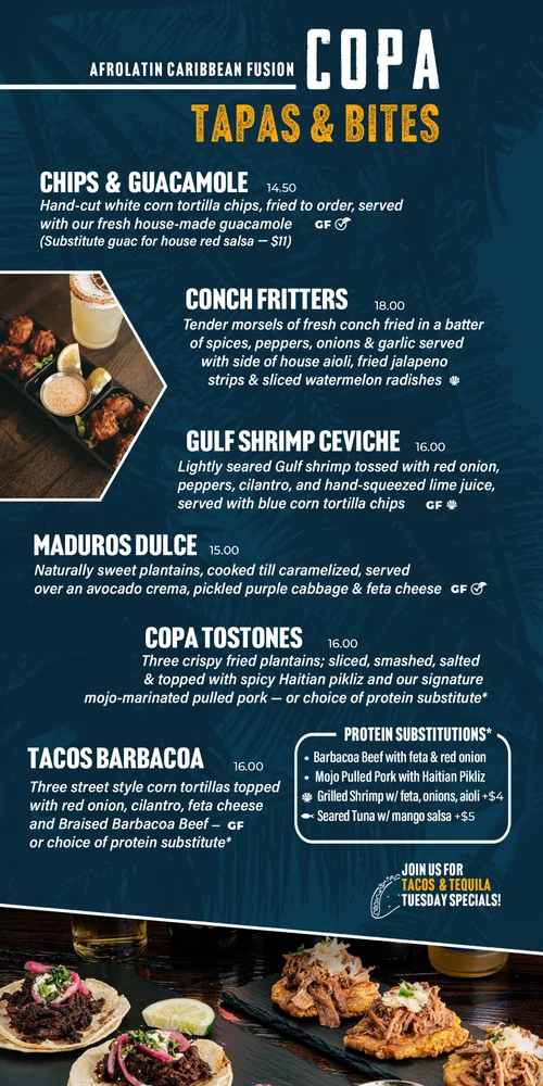 Menu | COPA – Downtown St. Petersburg — COPA