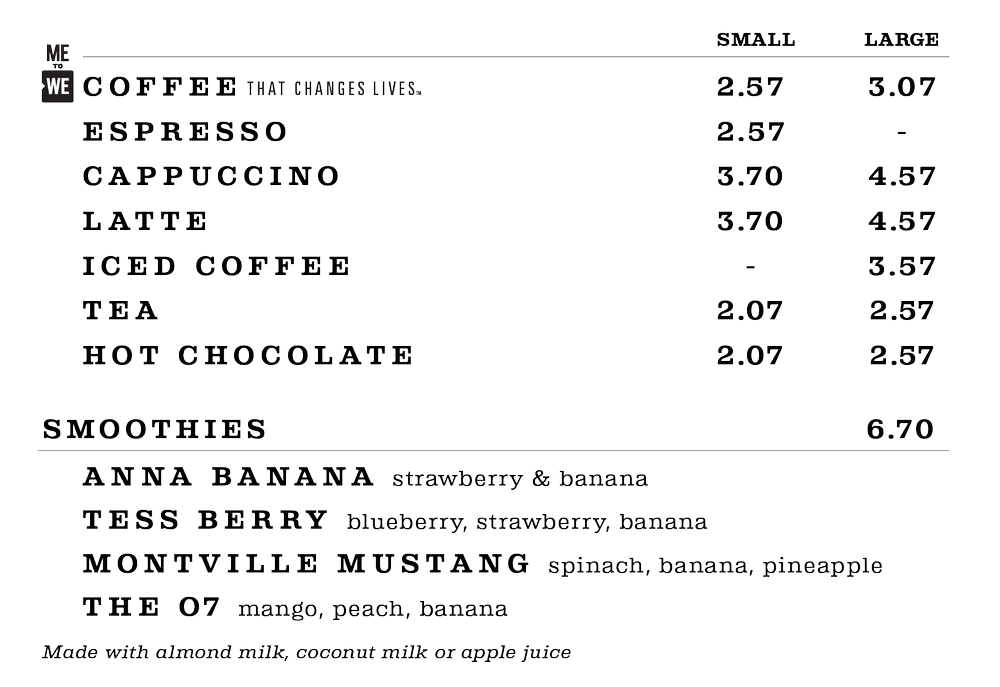Menu — Seven Scoops & Sips