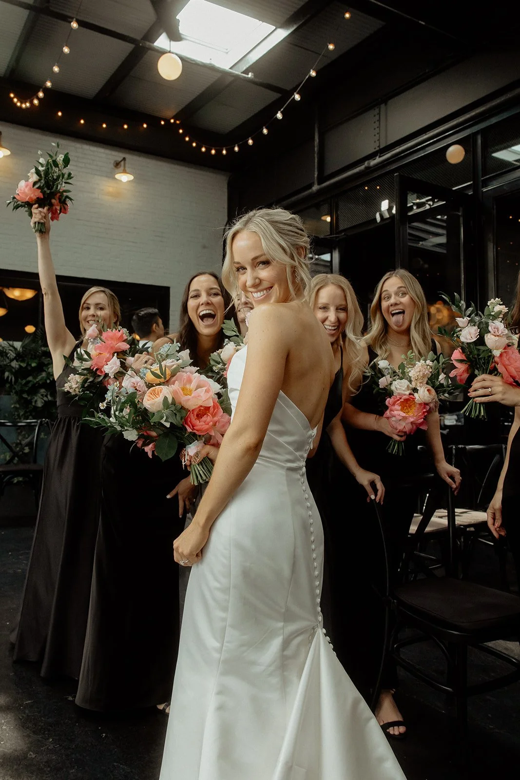 Rachel + Rex' Coral and Dusty Blue Brooklyn Wedding — A Petal to Peddle ...