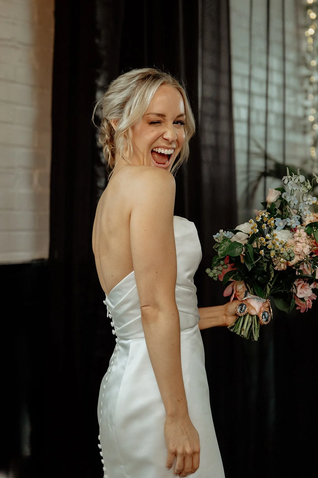 Rachel + Rex' Coral and Dusty Blue Brooklyn Wedding — A Petal to Peddle ...