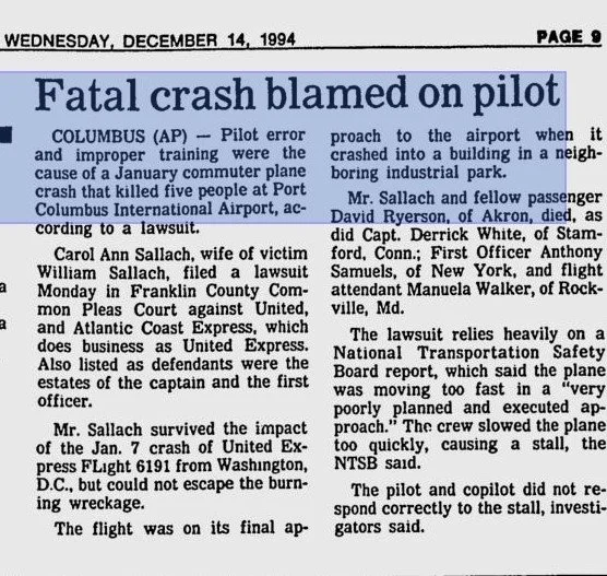 Aviation Accidents and Lessons Unlearned LXXVIII: United Express flight ...