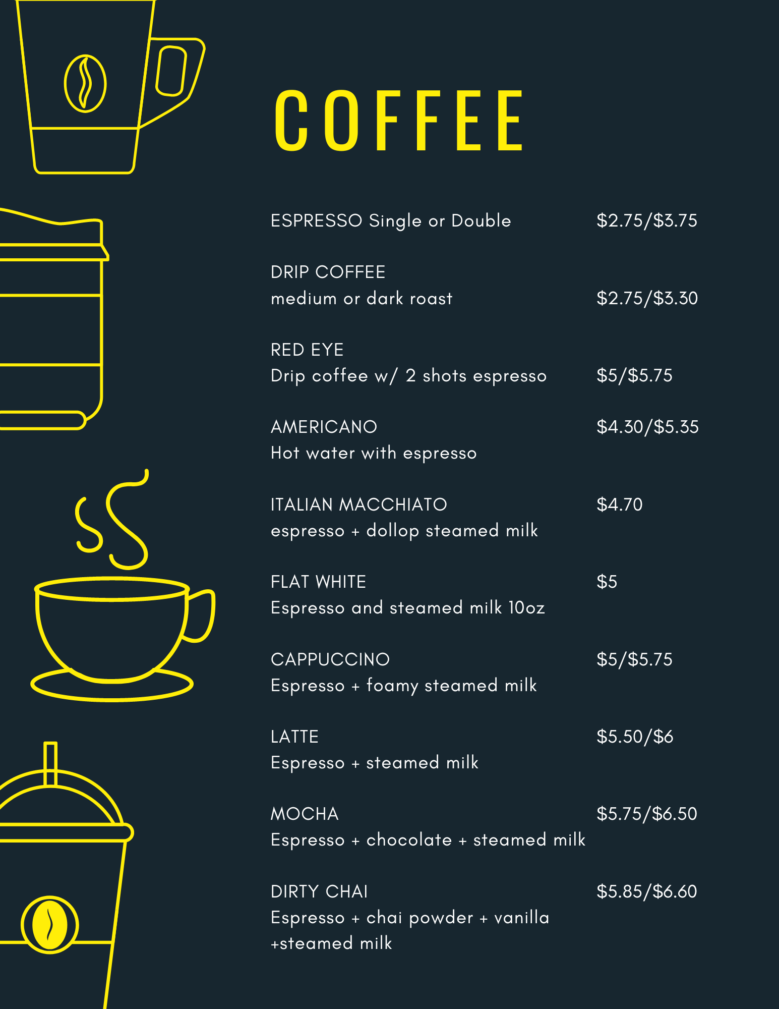 Menu — Anvil Coffee House