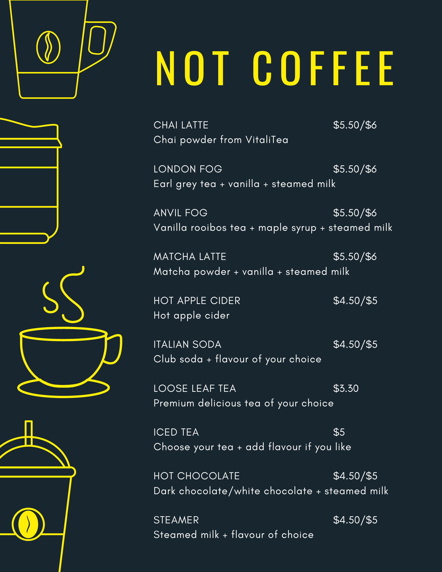 Menu — Anvil Coffee House