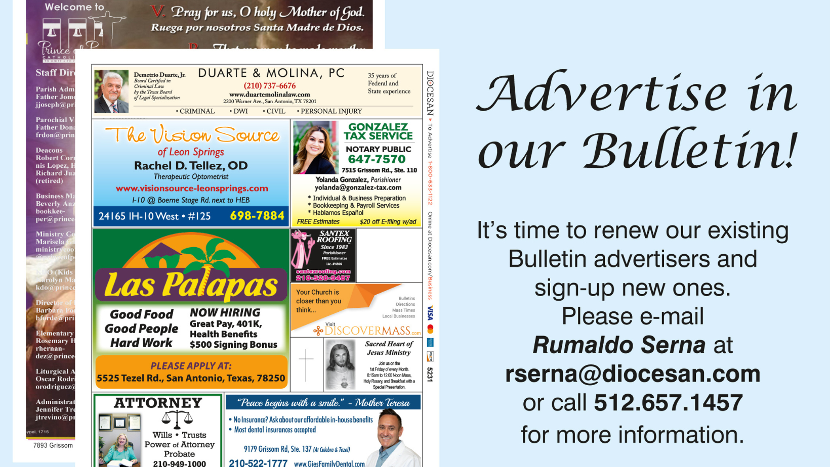 Bulletins | Prince of Peace Catholic Church, San Antonio TX