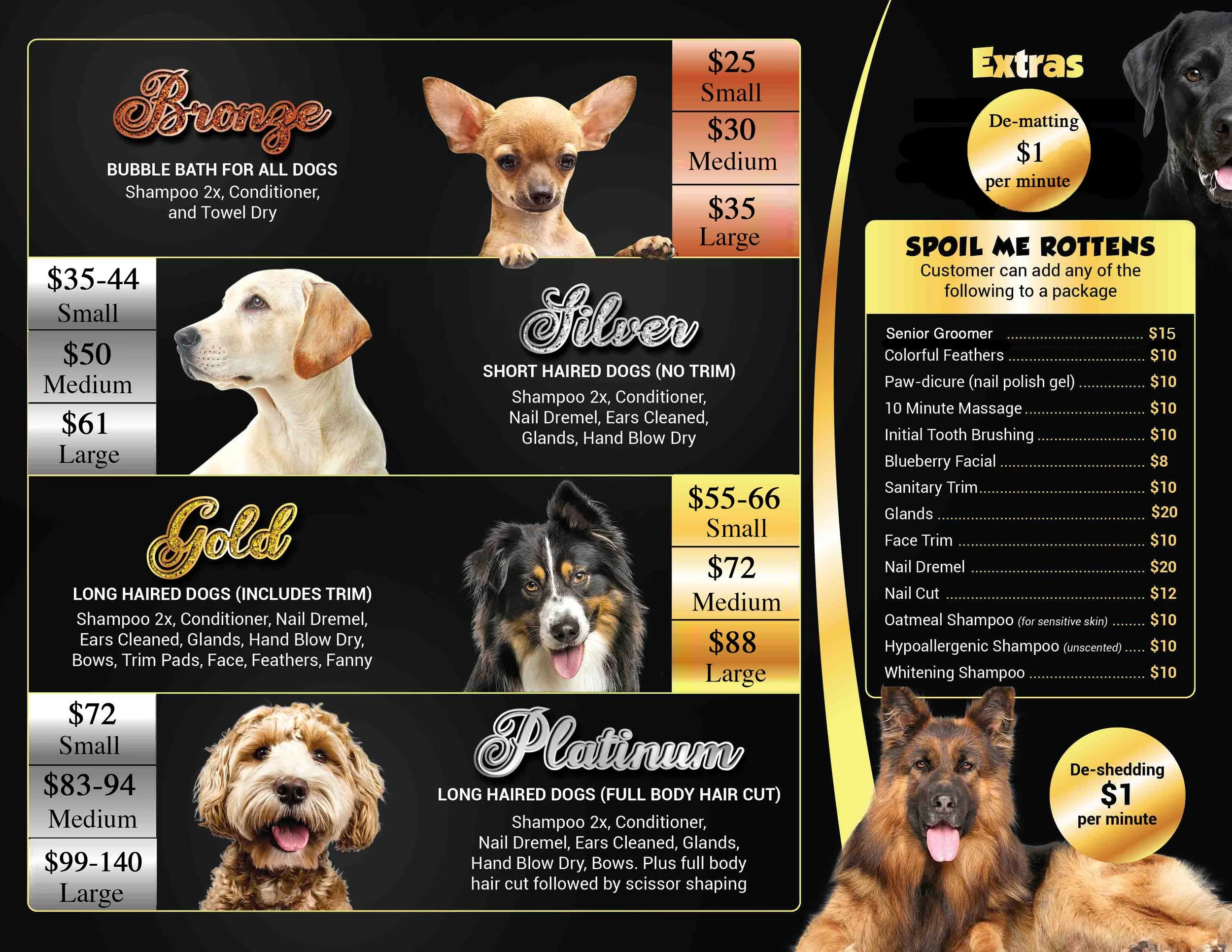 Grooming Prices And Services Basic Baths Nails Shave Downs De Grooming Prices And Services Basic Baths Nails Shave Downs De