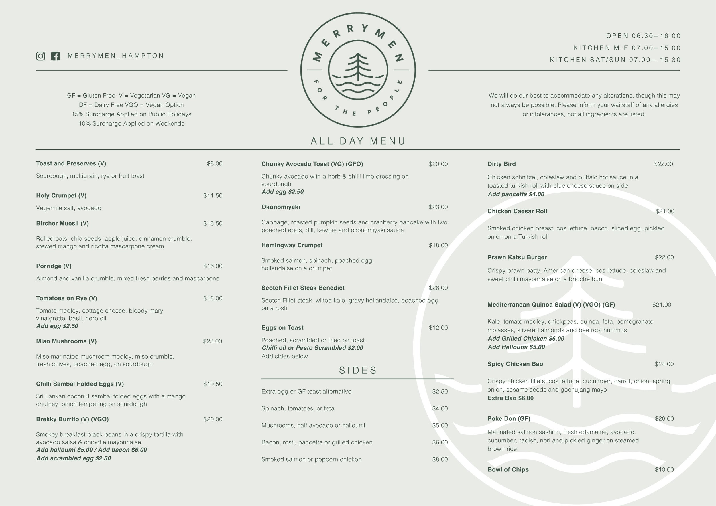 Menu — Merrymen Hampton