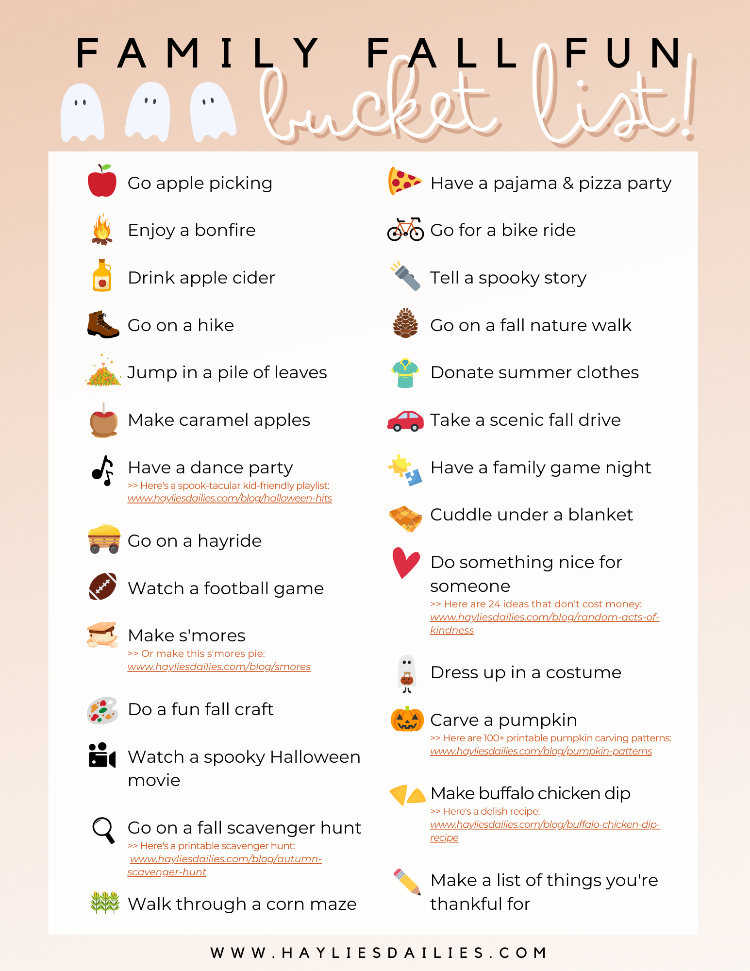 Fall Fun Bucket List For The Whole Family — Haylie's Dailies