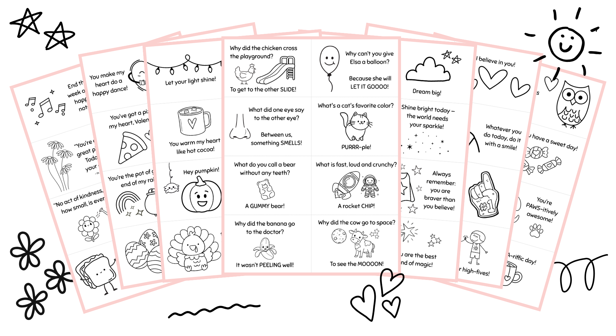 Pack a Little Extra Happy: 56 Printable Lunchbox Notes Your Kids Will ...