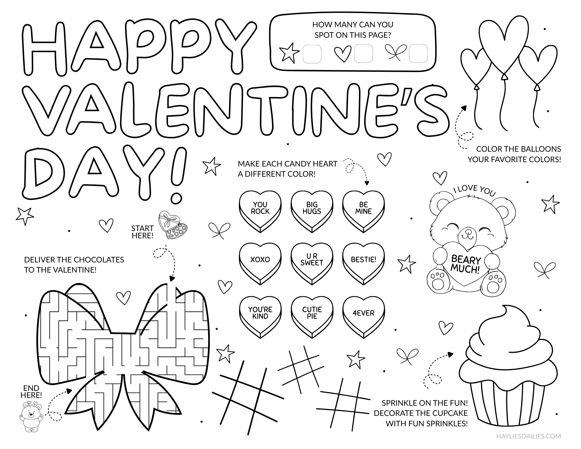 A Sweet Start to Valentine’s Day: Free Printable Kids’ Placemat ...