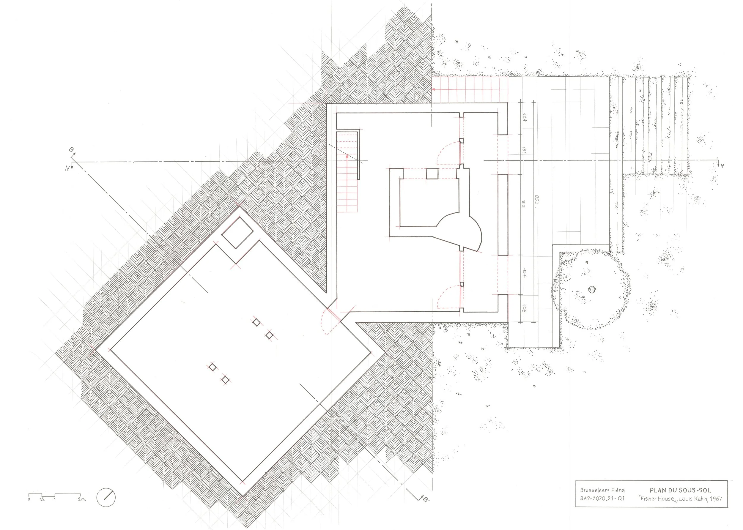 Louis Kahn Fisher House Plan