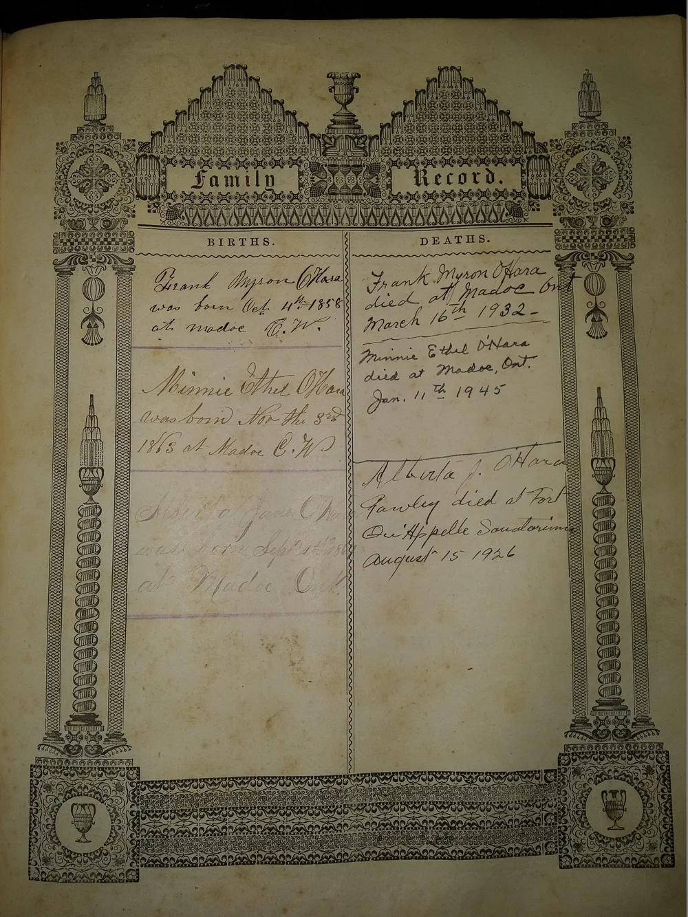 Family Records: Between the Pages of The Bible — O'Hara Mill Homestead