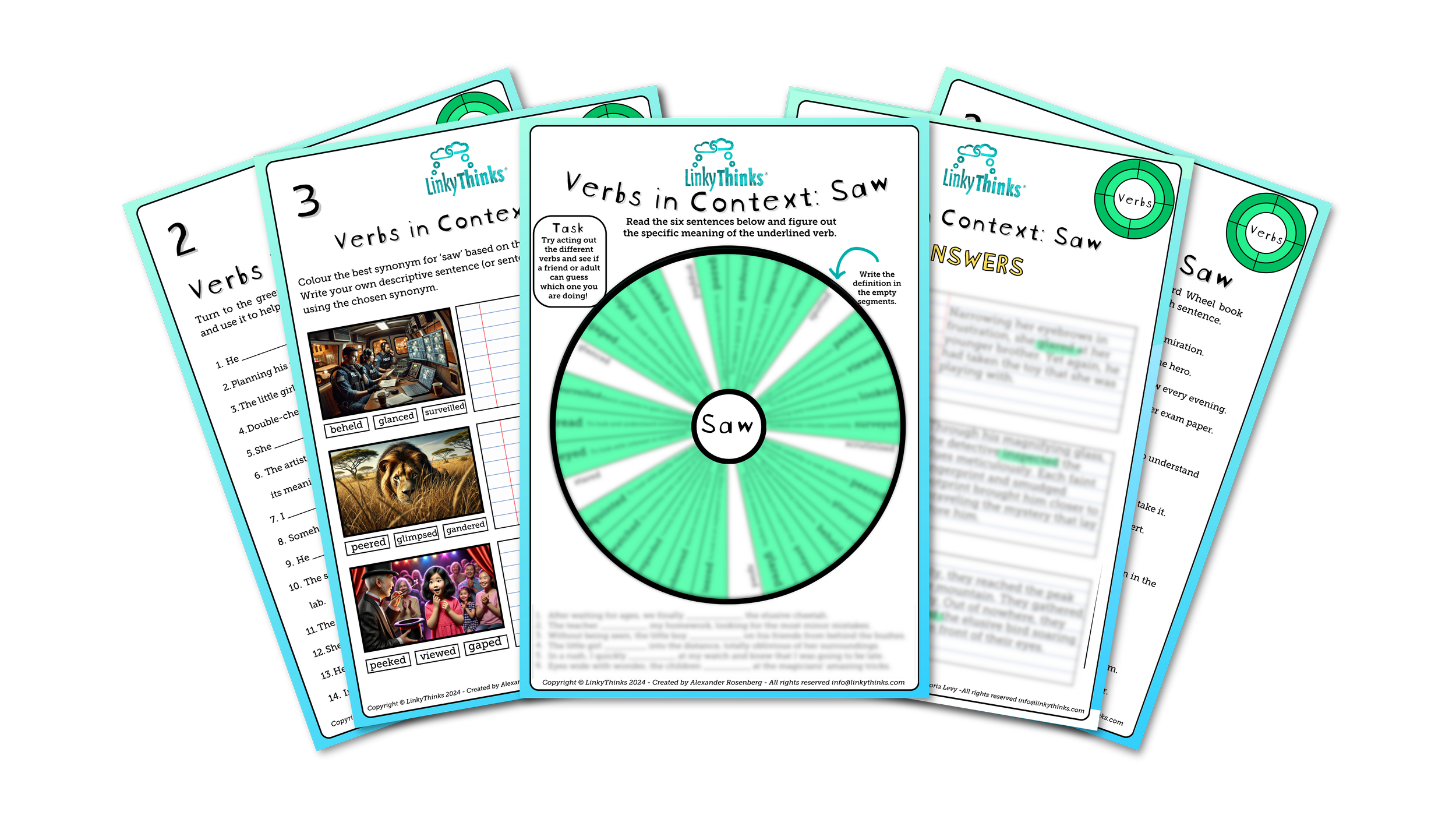Verbs Word Wheel Worksheet: Saw | KS2, SATs, 11+ — LinkyThinks
