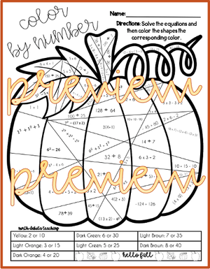 Fall Middle School Math Activities — Mrs. Kayla Durkin