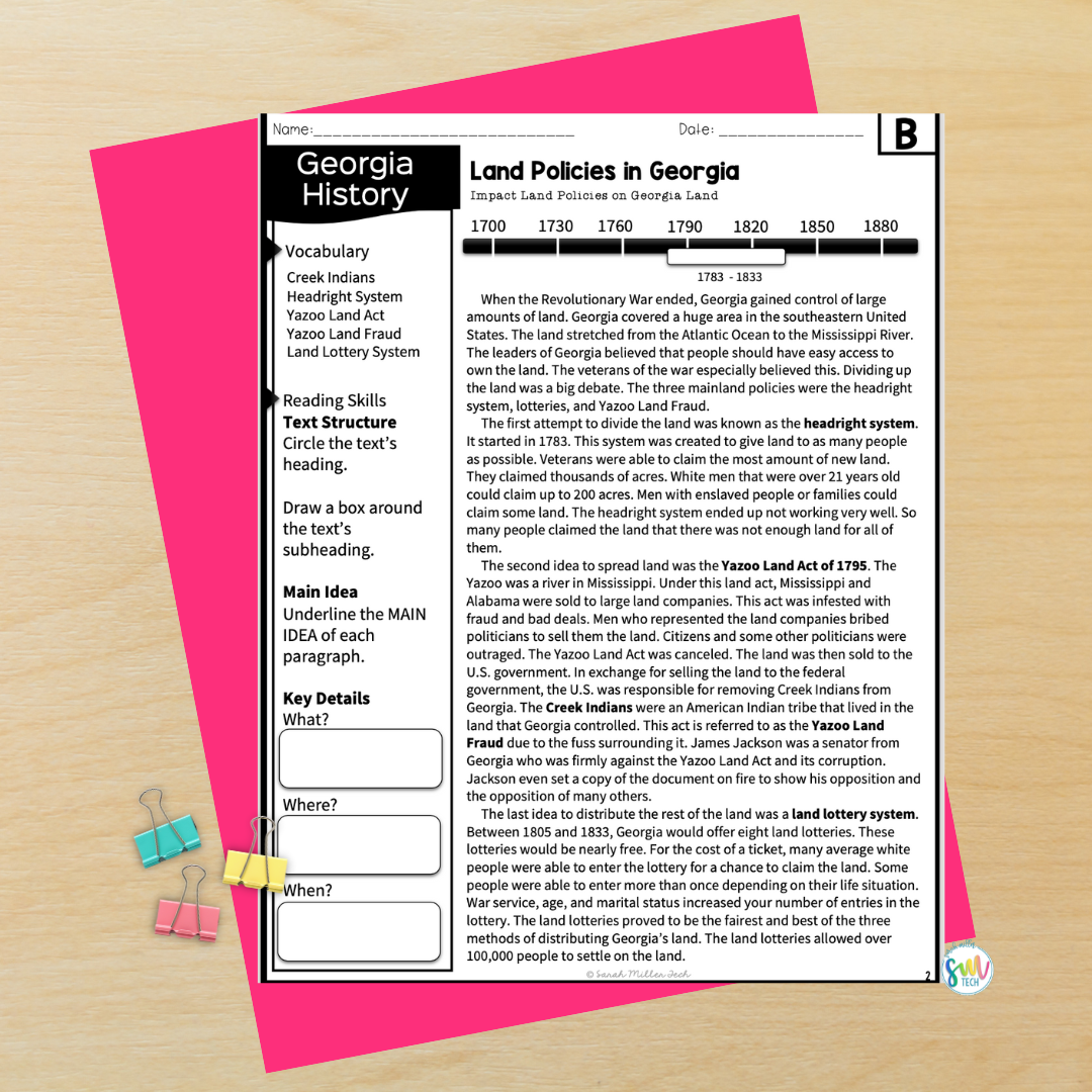 My Lesson Plans for Teaching Georgia's Land Policies SS8H4b — Sarah ...