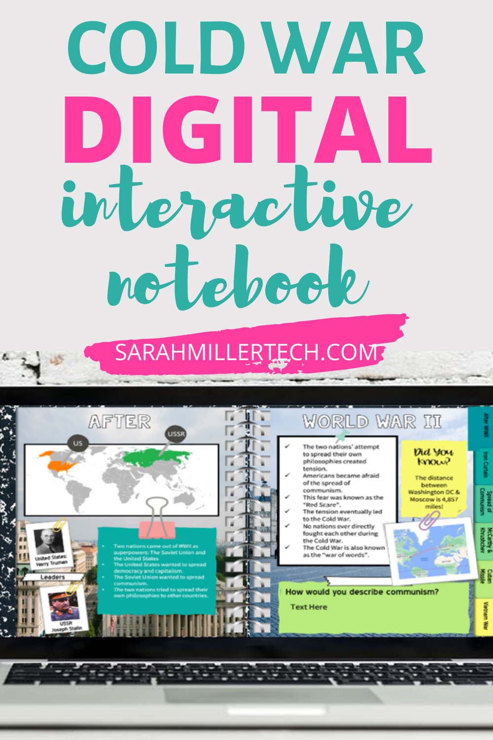 Cold War Digital Interactive Notebook — Sarah Miller Tech