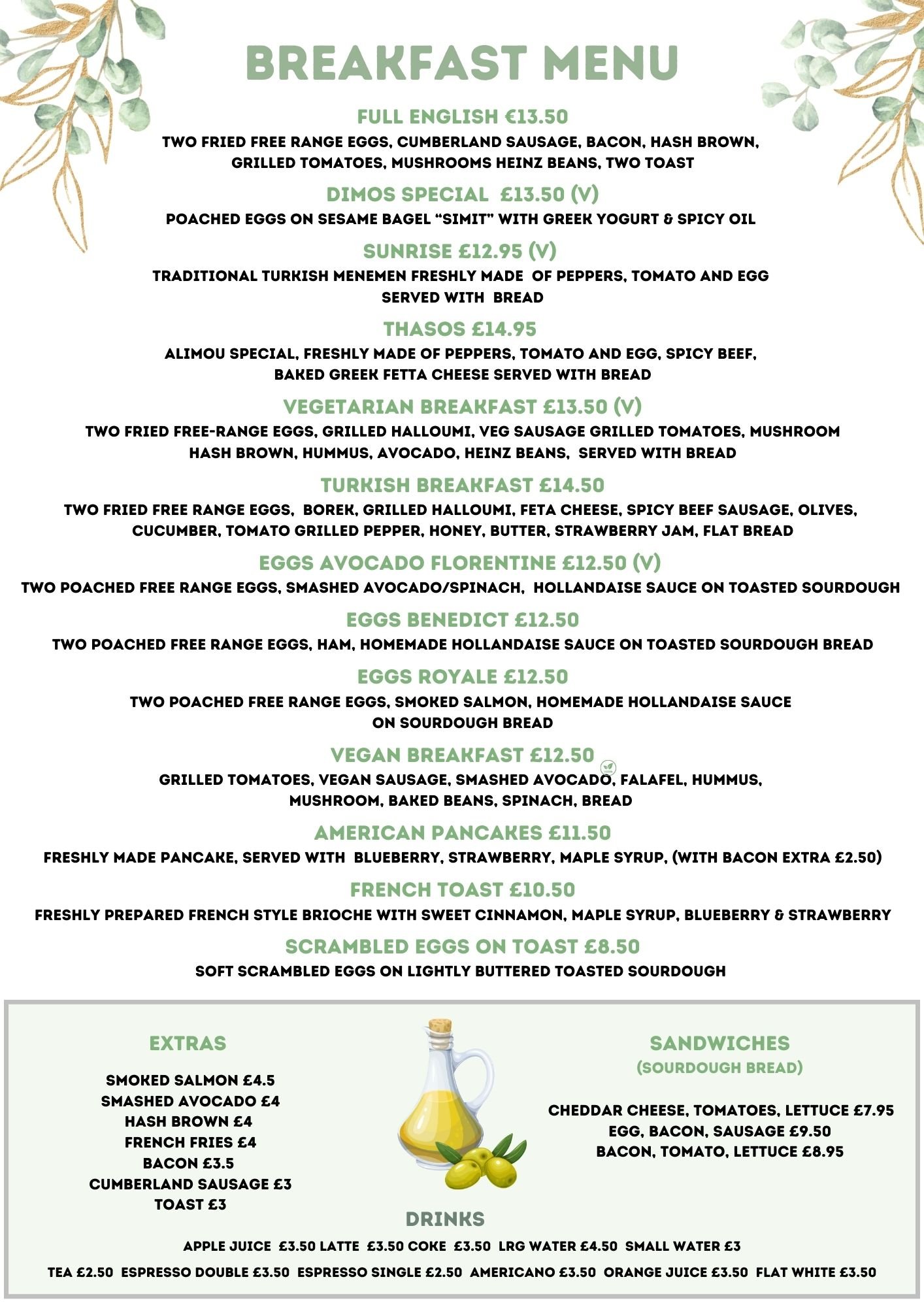 Violet's Bar Menu — Violet's Soho