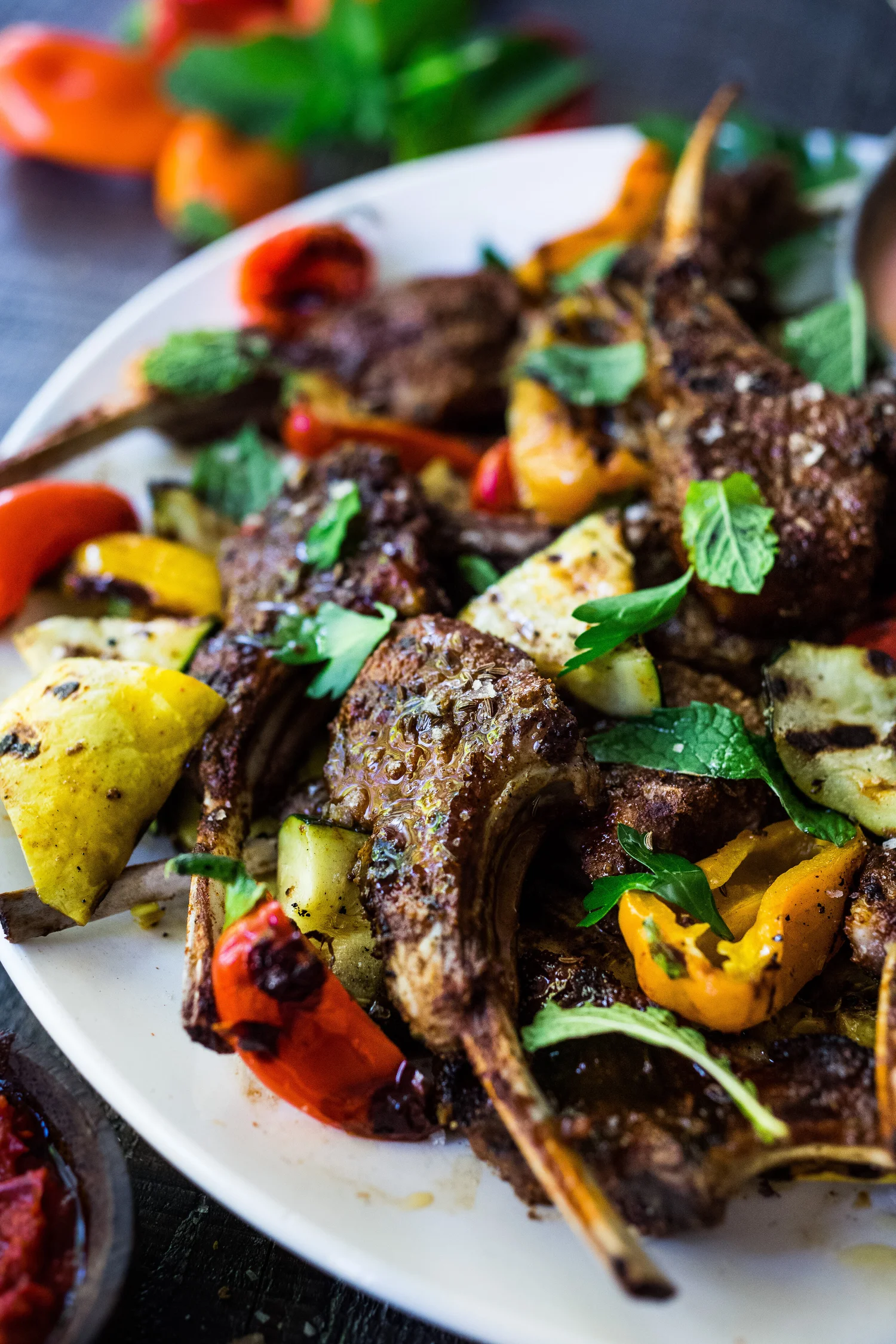 Grilled American Lamb Rack with Harissa Yogurt | American Lamb