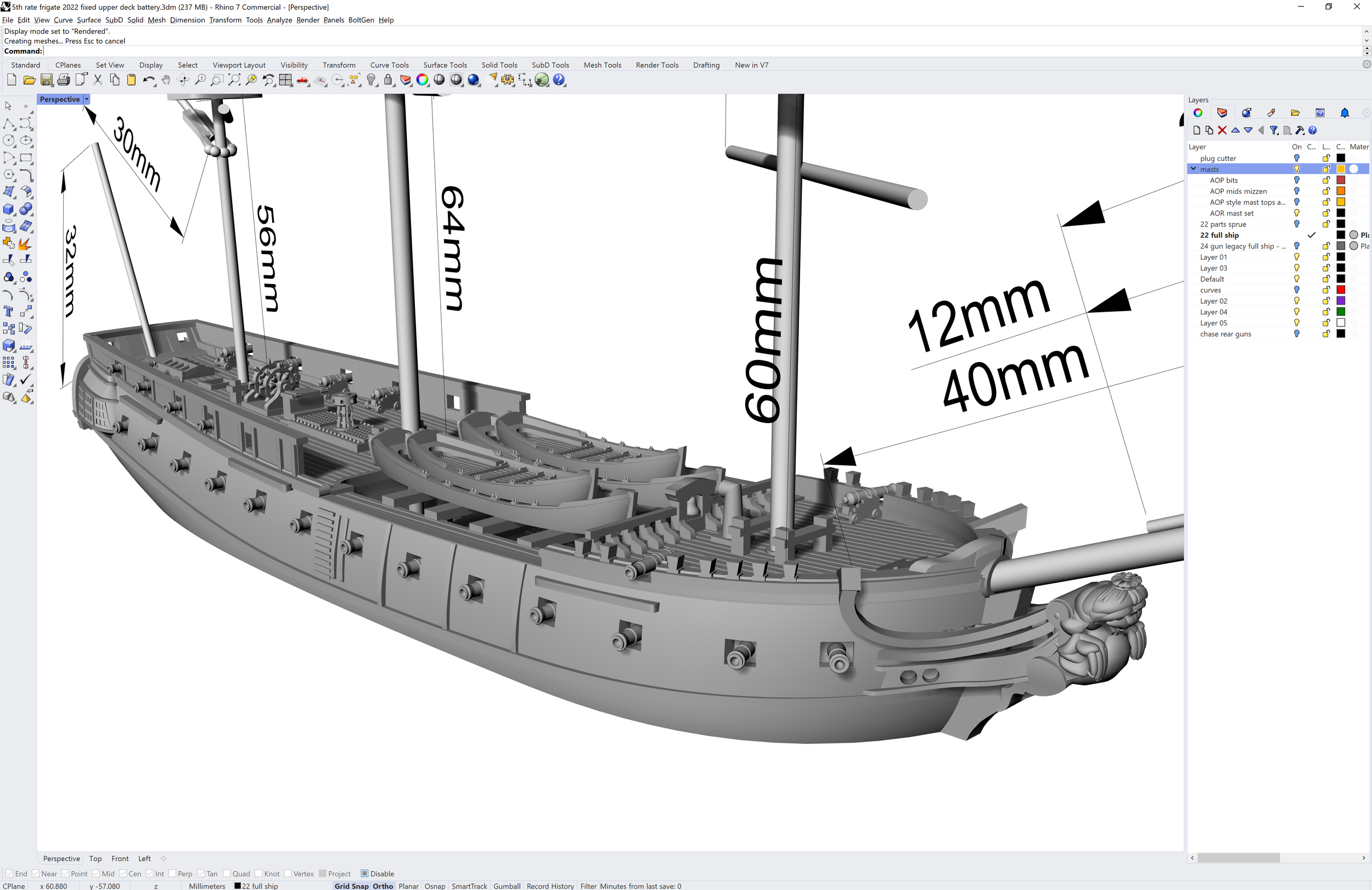 36 Gun Frigate (6mm) — Sea Dog Game Studios