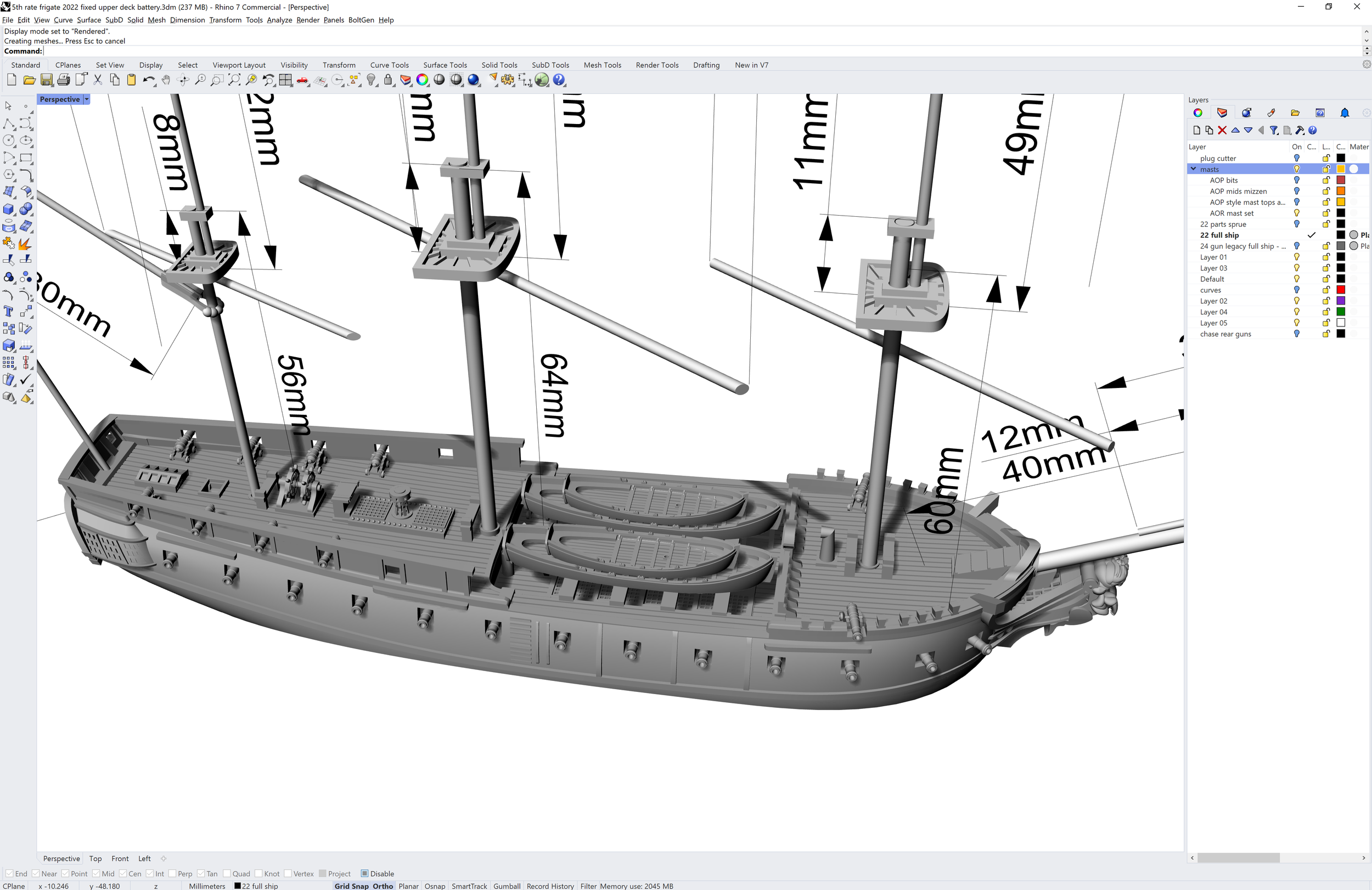 36 Gun Frigate (6mm) — Sea Dog Game Studios