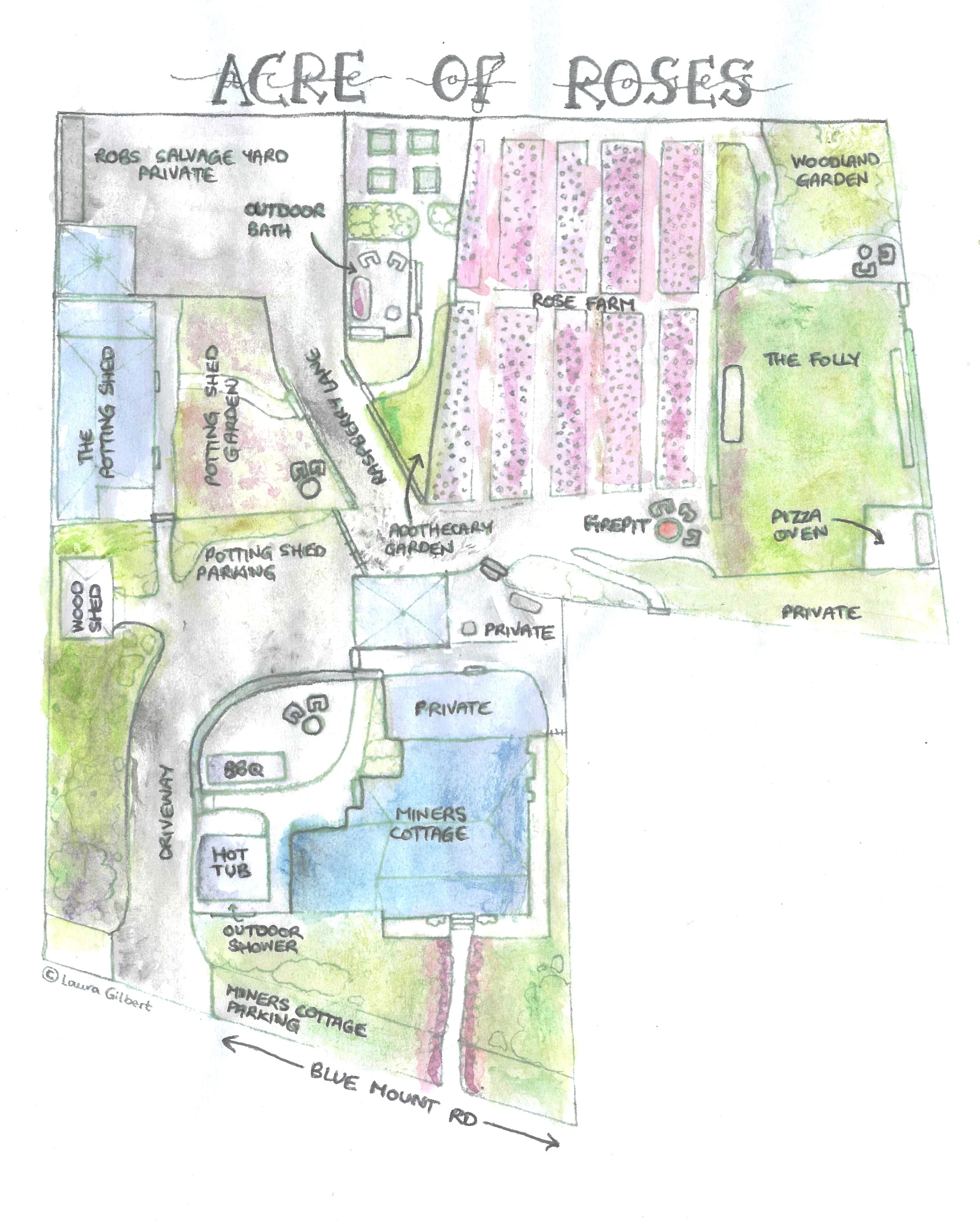 Bird's Eye View Map — Acre of Roses