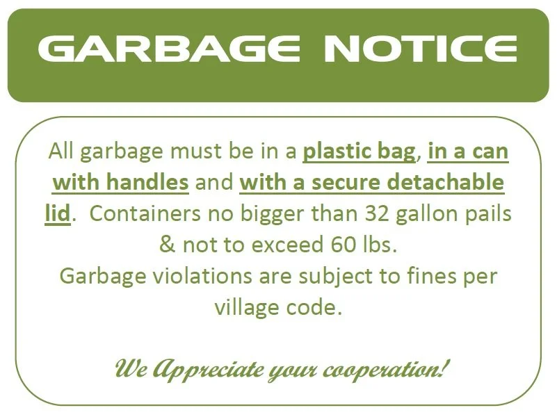 Garbage Notice — Village of Ocean Beach