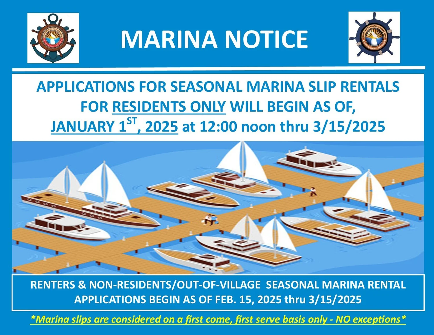 Marina Notice — Village of Ocean Beach