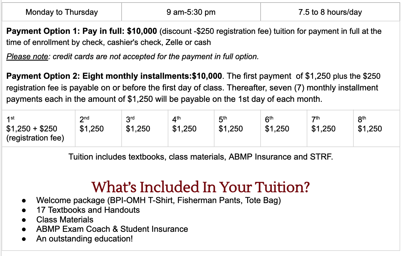 Enrollment & Fees — bpisf.org