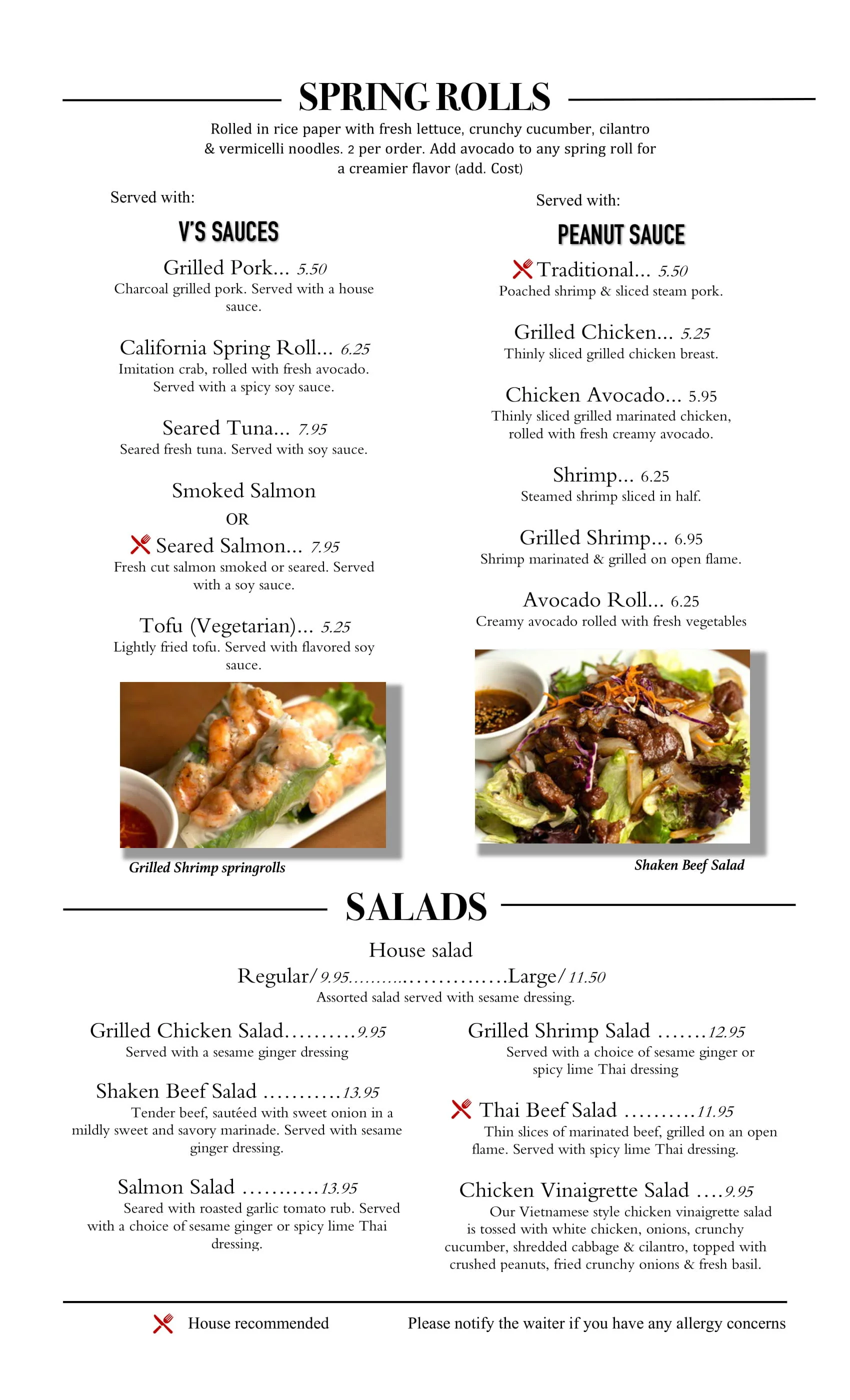 Amazing Pho V Noodle House Sushi Menu Pictures