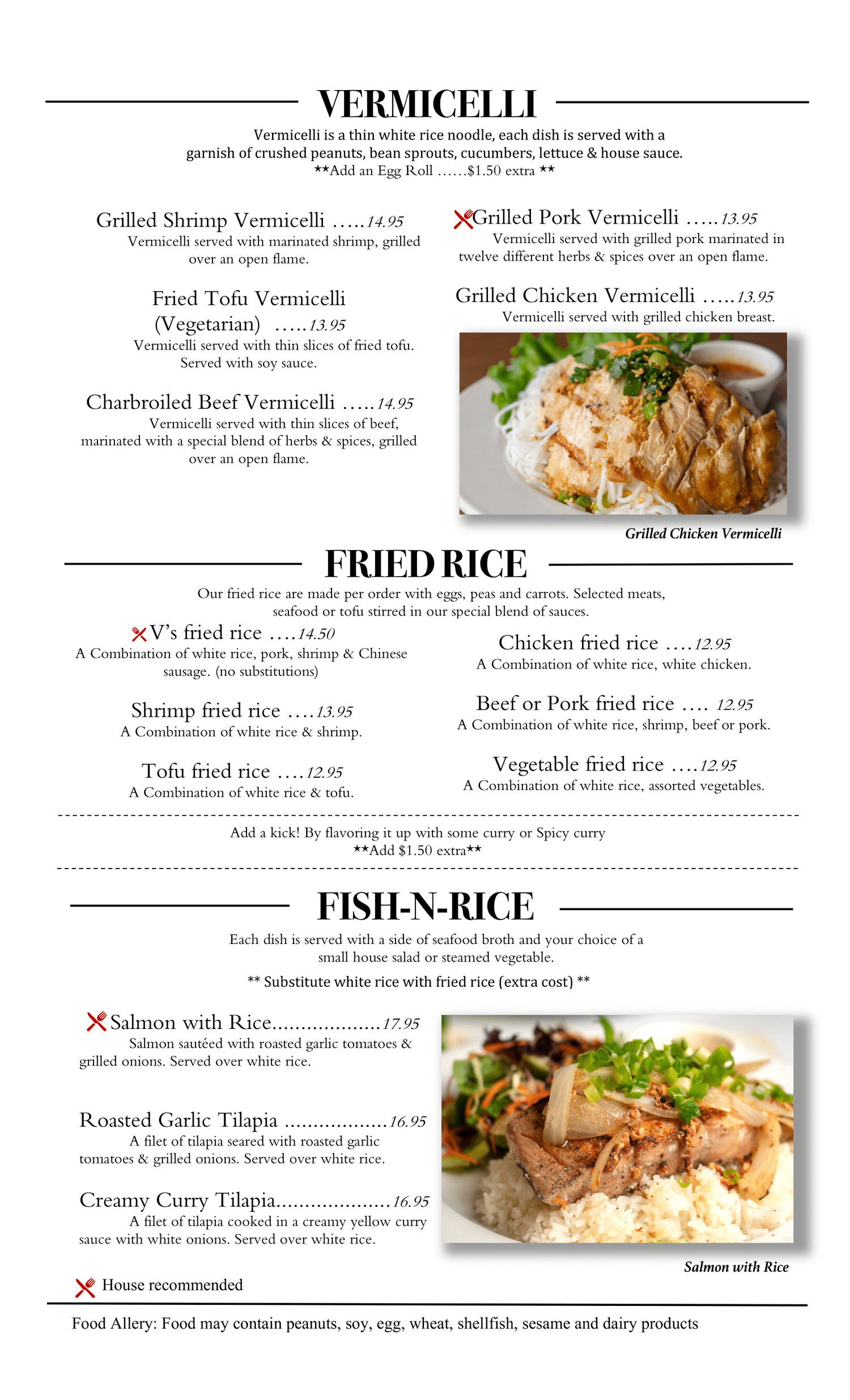 Menu — Pho V Noodle House & Sushi
