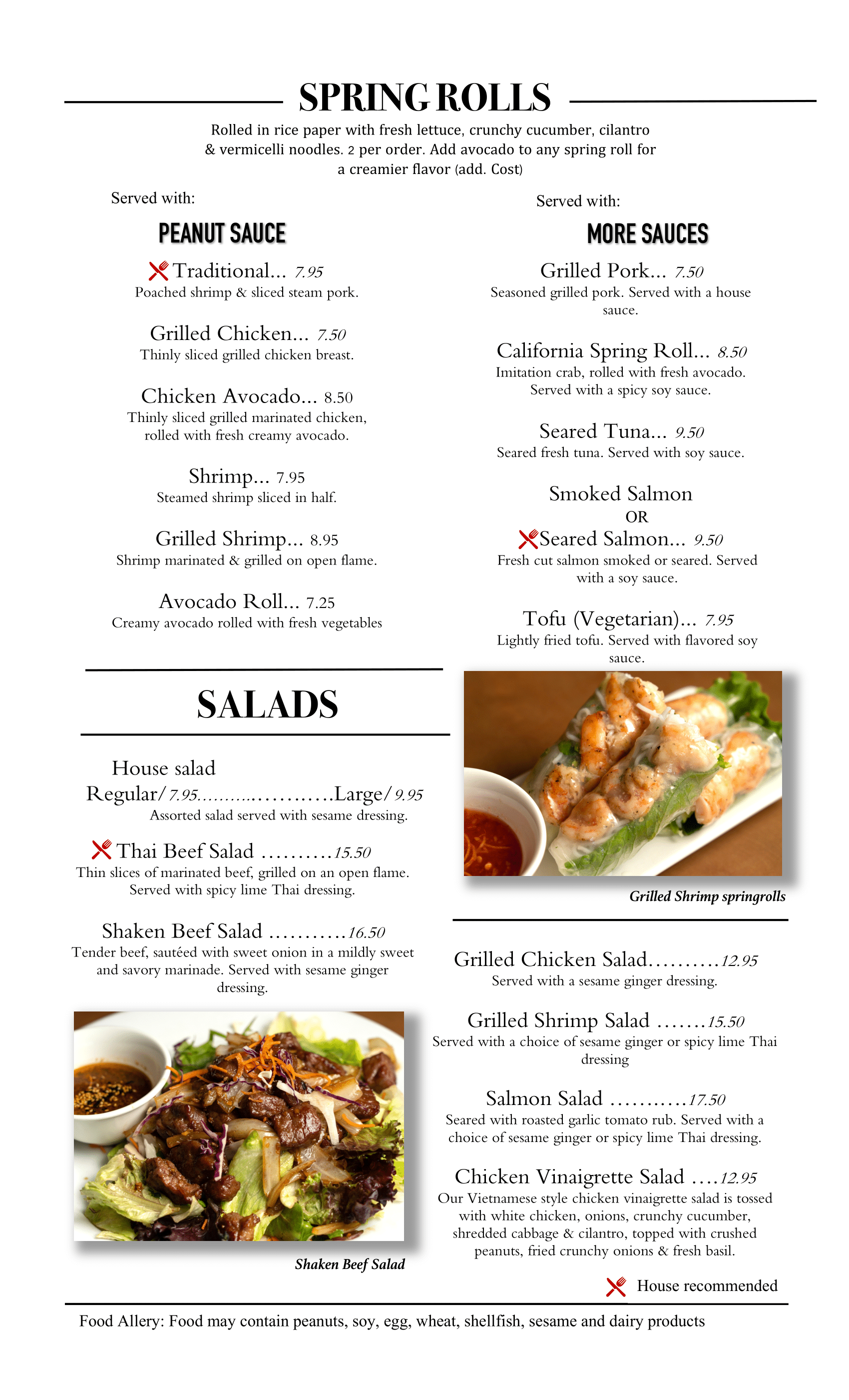 Amazing Pho V Noodle House Sushi Menu Pictures