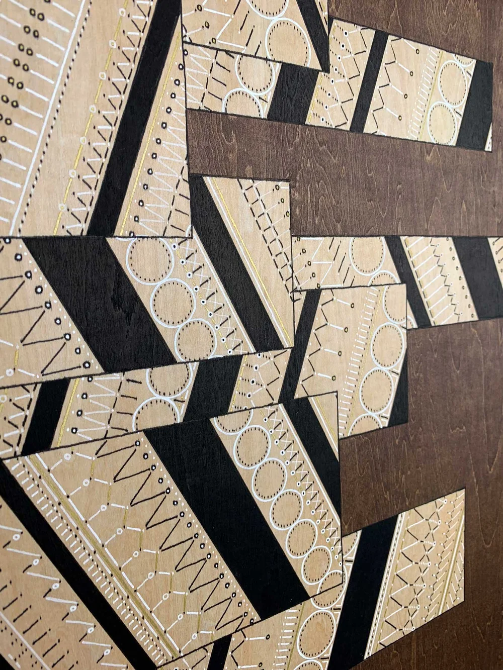 Mid-Century Geometric Wood Panels with Inlayed Patterns — DAVID C PETR